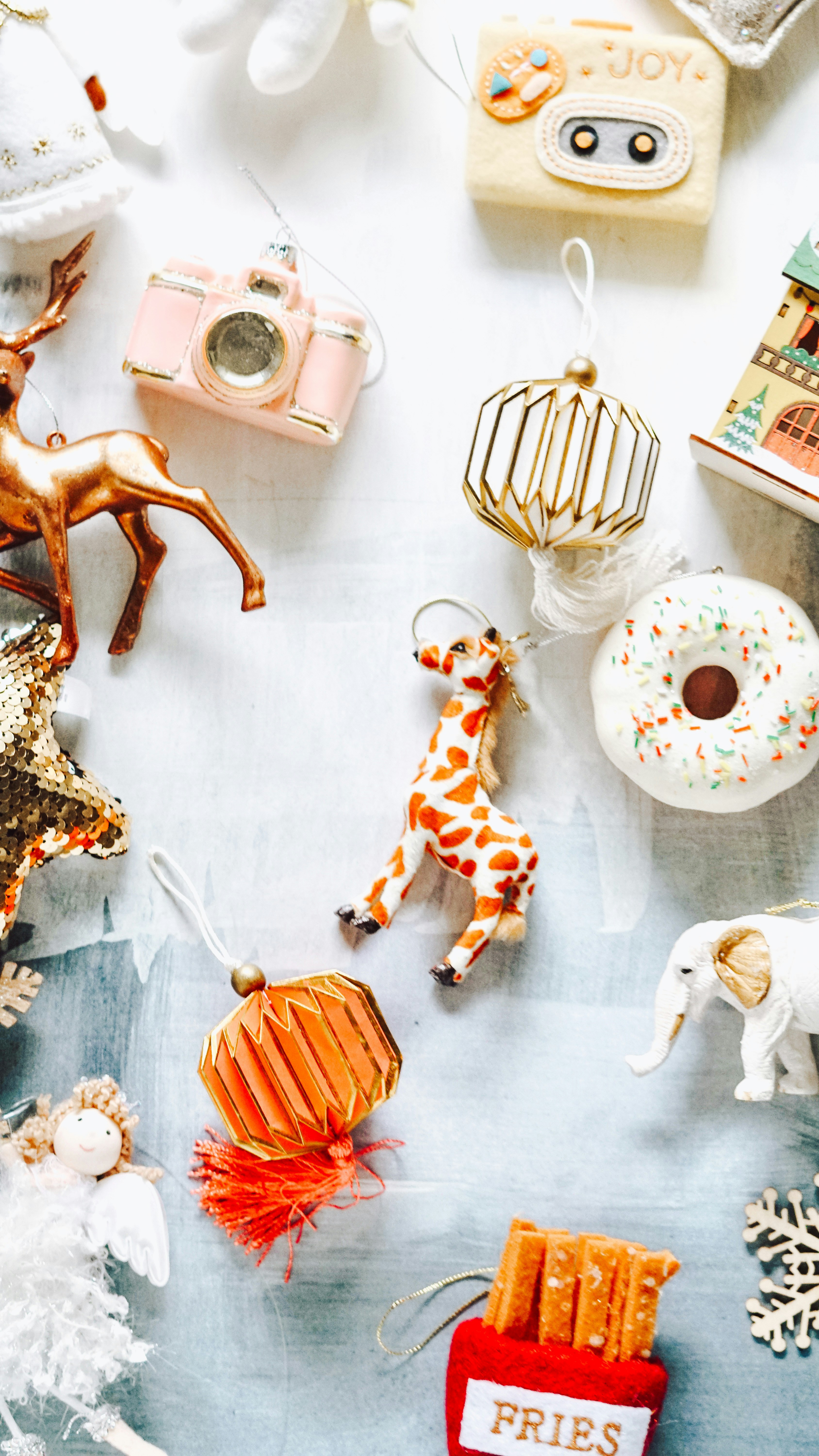 Pastel Holiday Bazaar: A Whimsical Array of Ornaments and Trinkets