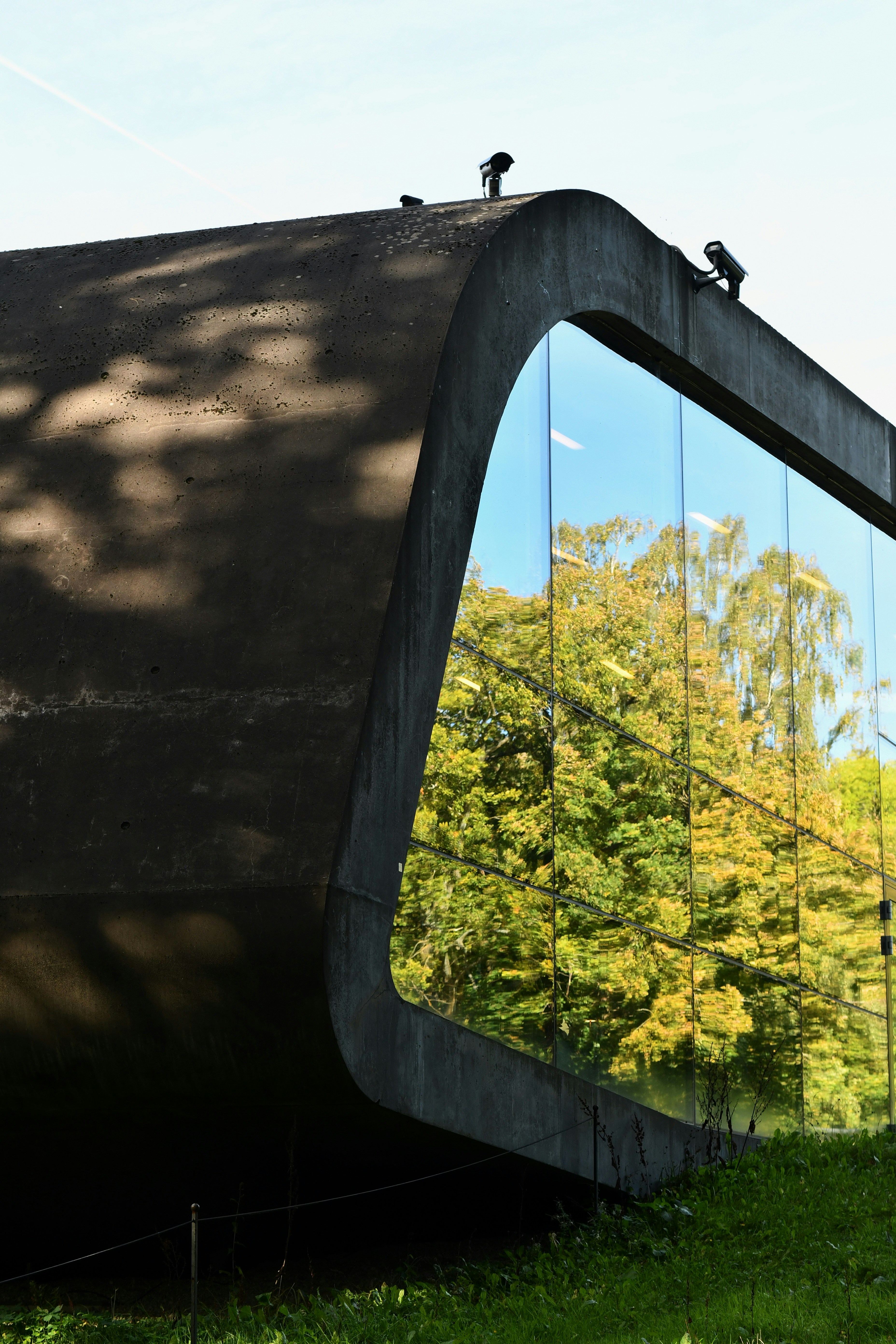 The Glass-Wrapped Arch: Echoes of Green in Concrete