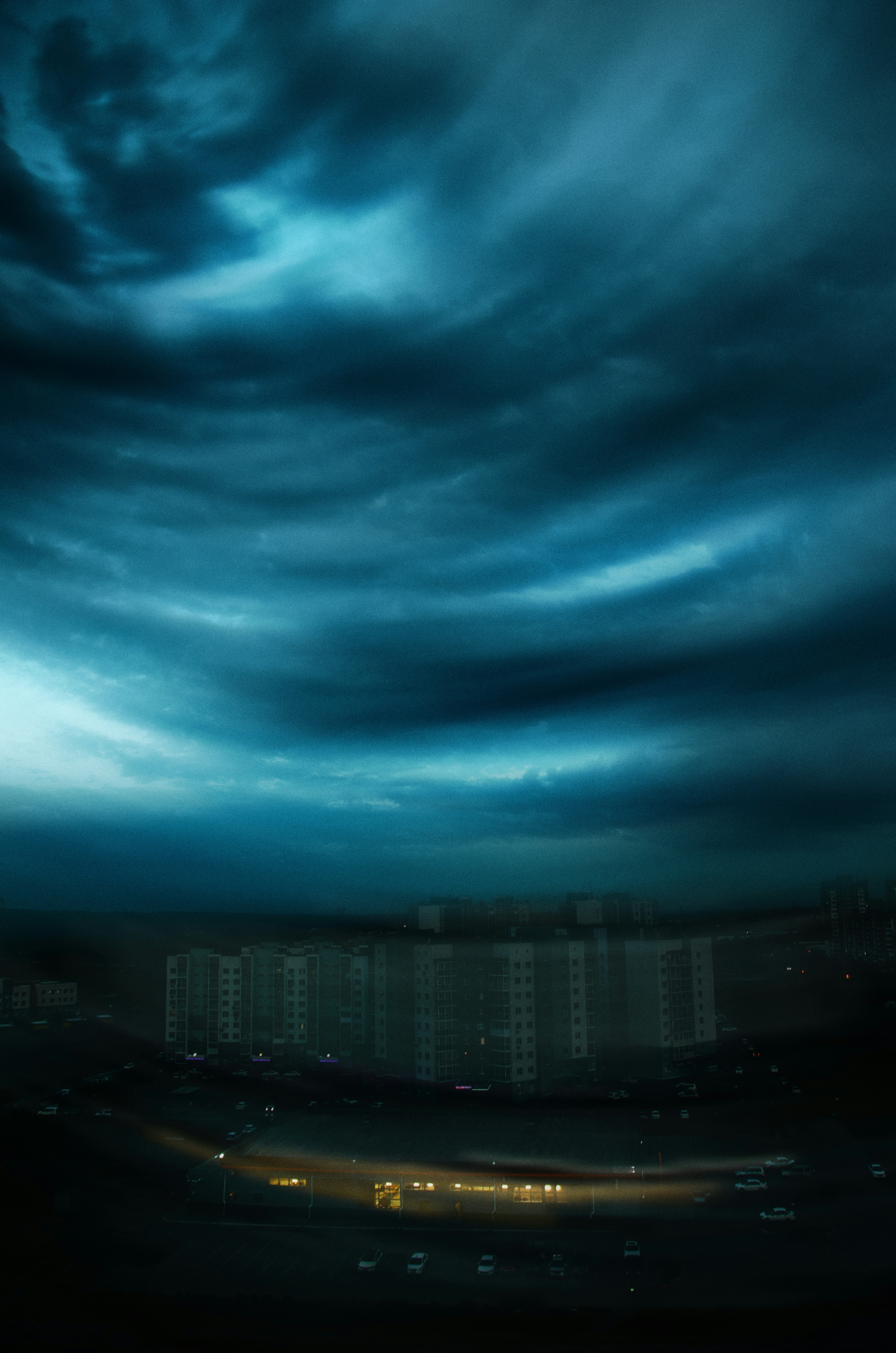 Azure Tempest Over the City Horizon