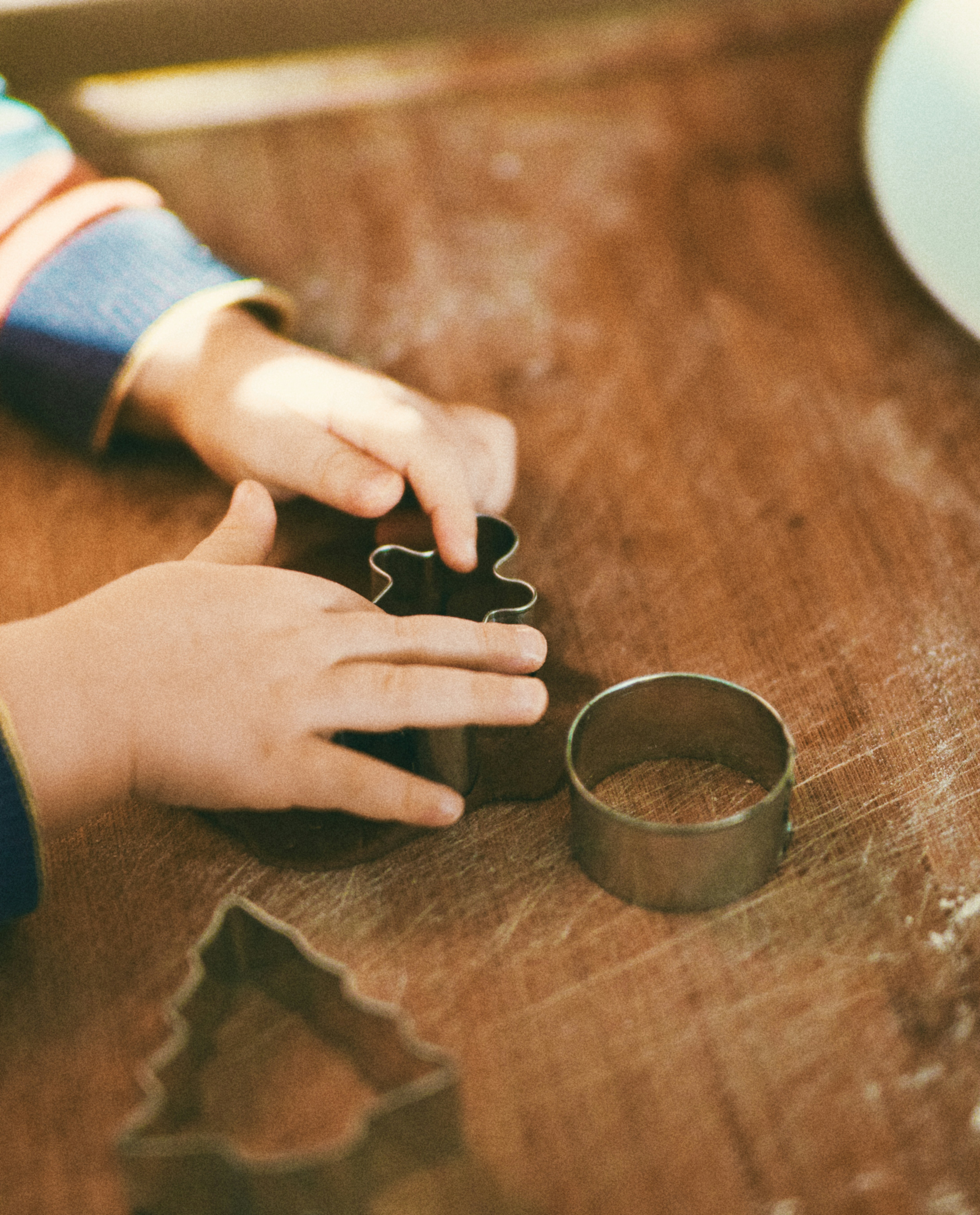 Tiny Hands, Big Shapes: Cookie-Cutter Play on a Wooden Table