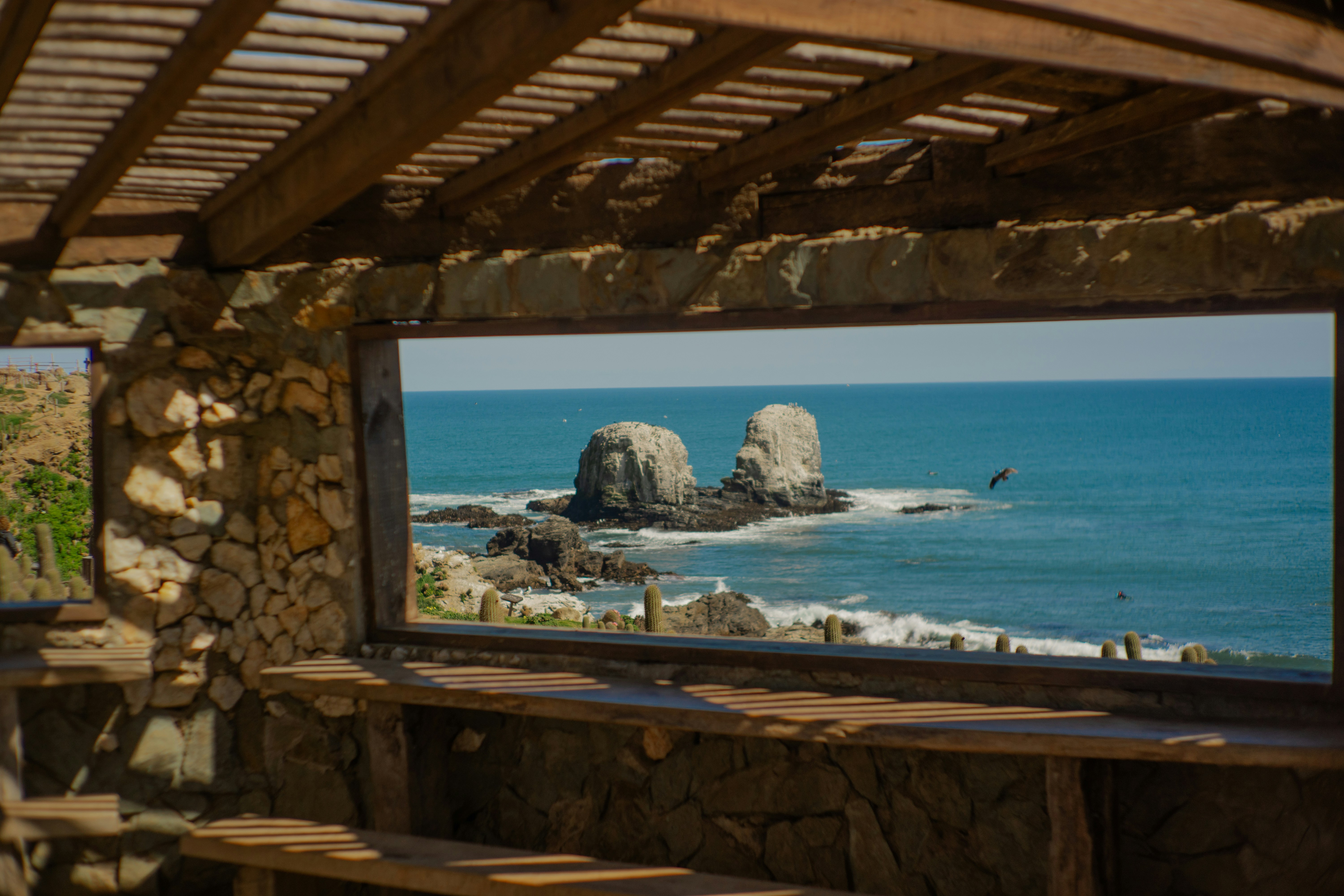 A view of the ocean through a window photo – Free Punta de lobos Image ...