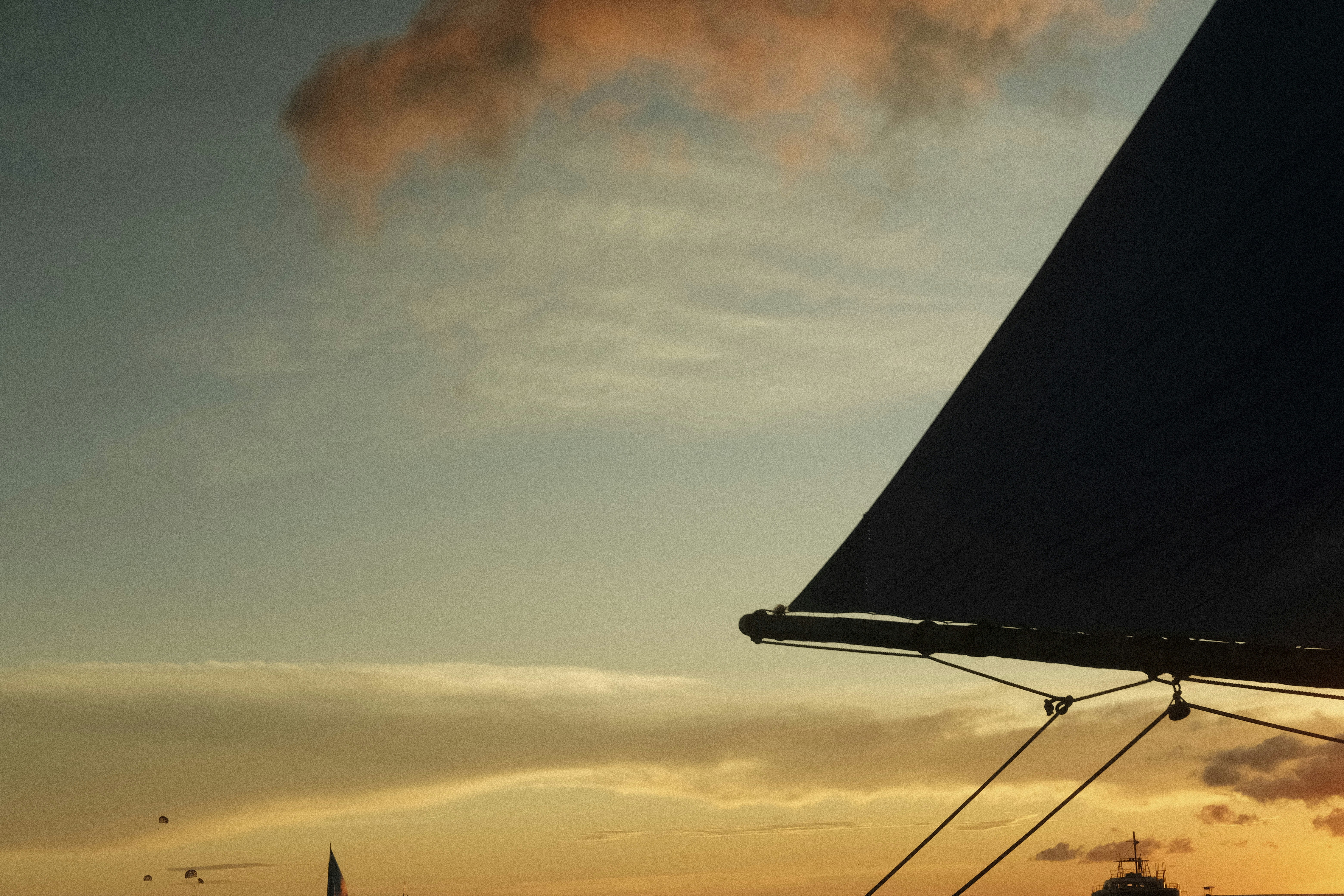 Dusk Rig: Geometry of a Sail Against the Sunset