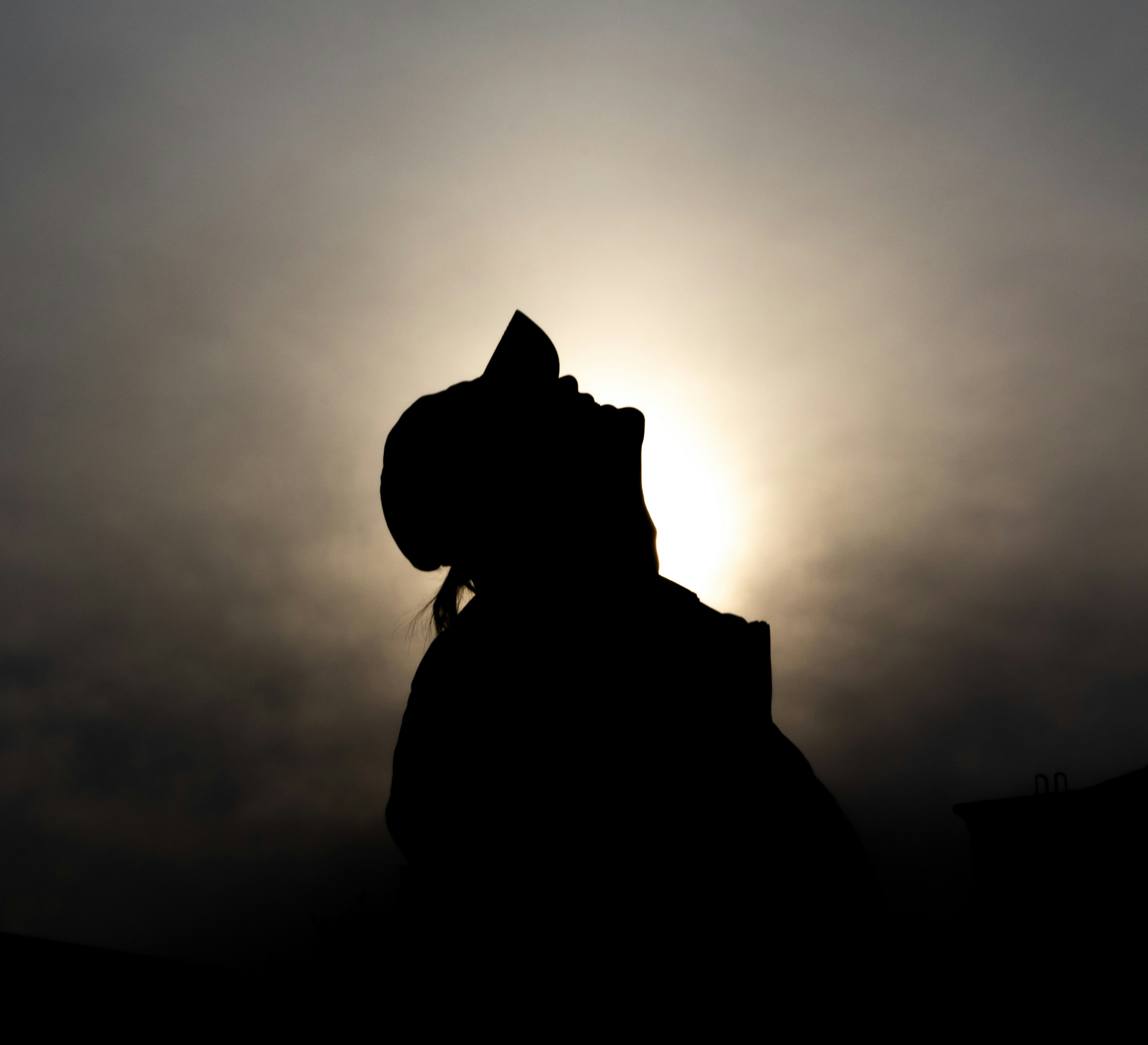 Silhouette at Dusk: The Quiet Peak Against a Halo