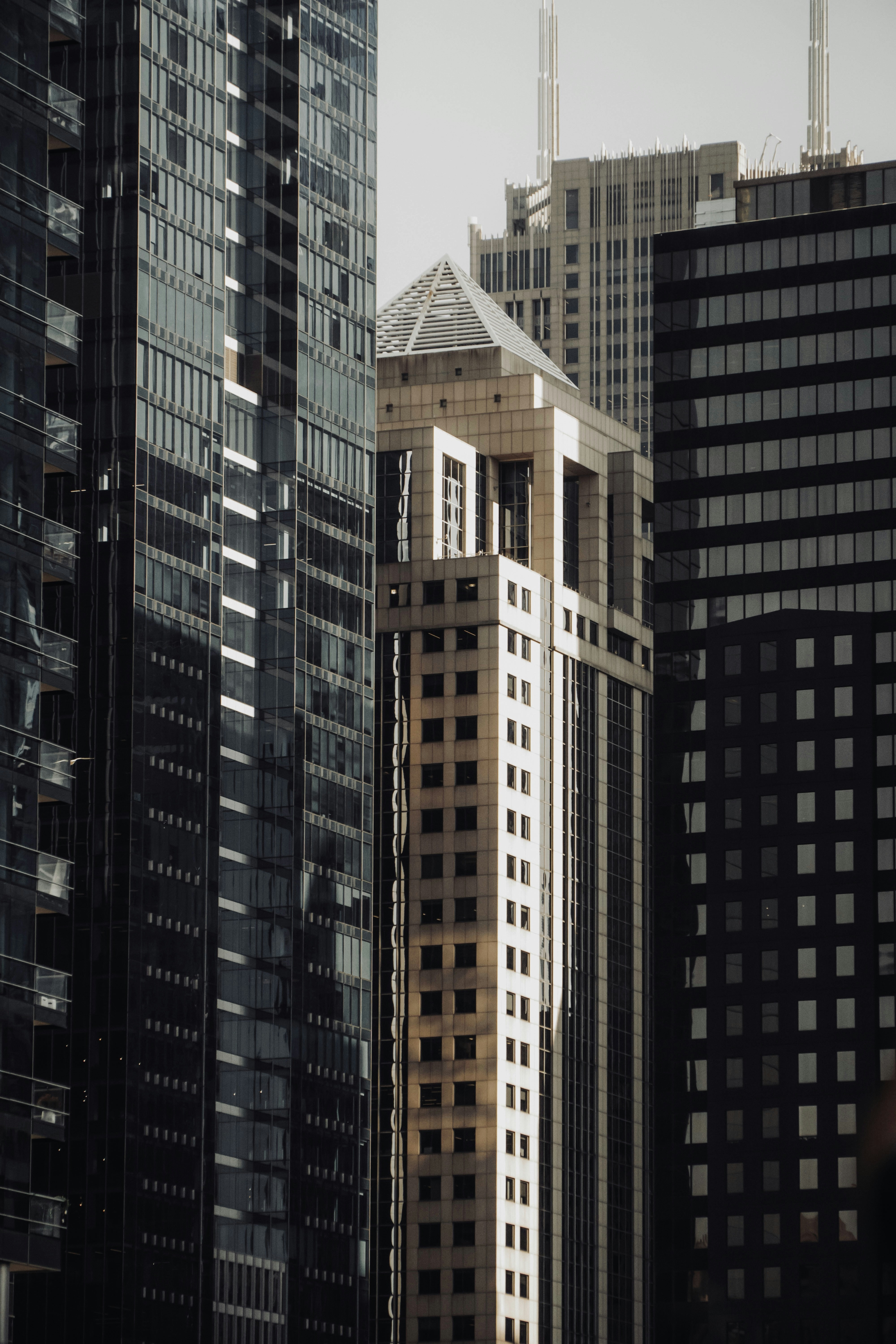 A view of some very tall buildings in the city photo – Free Chicago ...