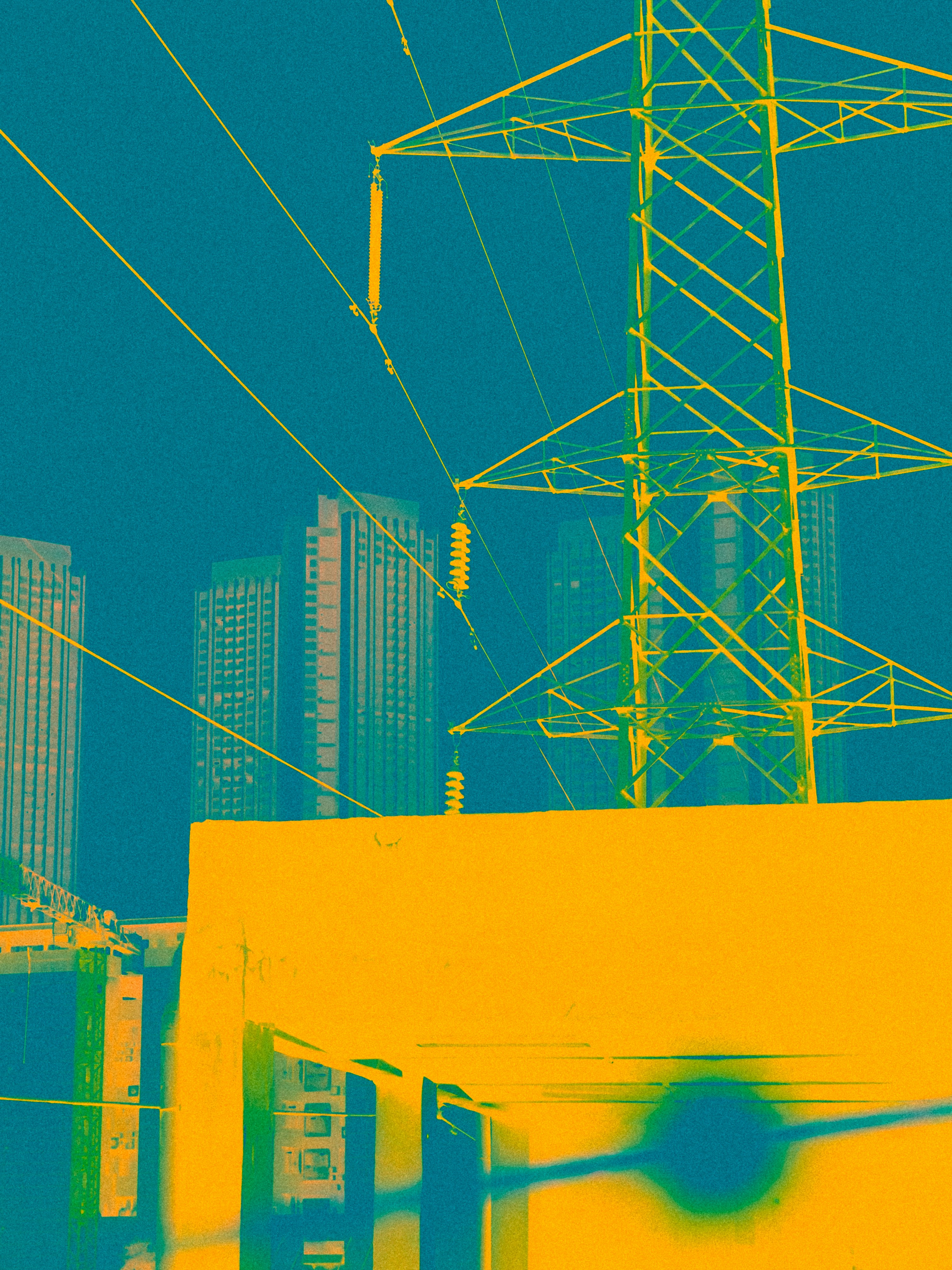 Hidden Echoes of a Skyline: Neon Shadows on a Rooftop
