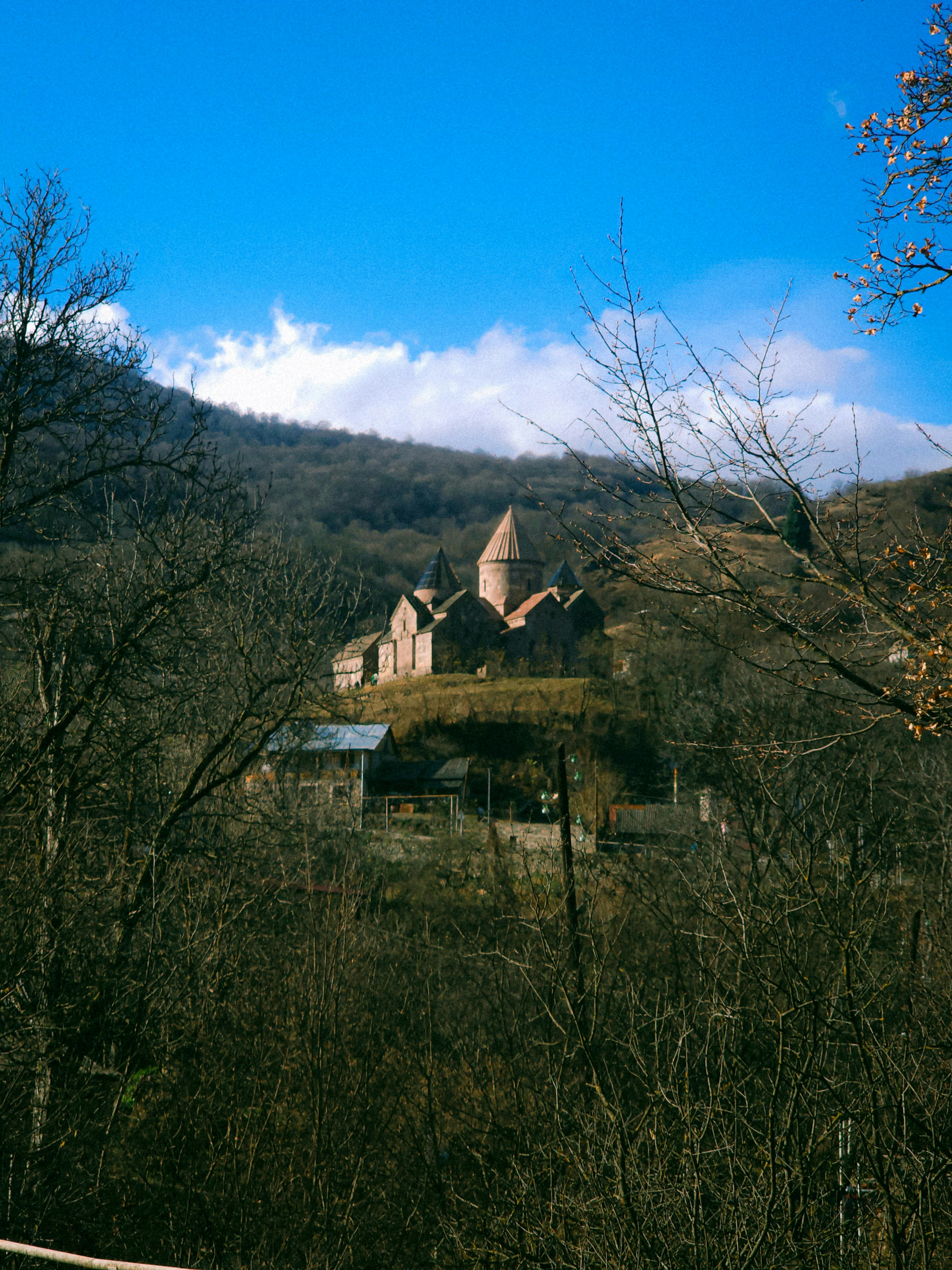 Hilltop Bastion Under a Cobalt Sky