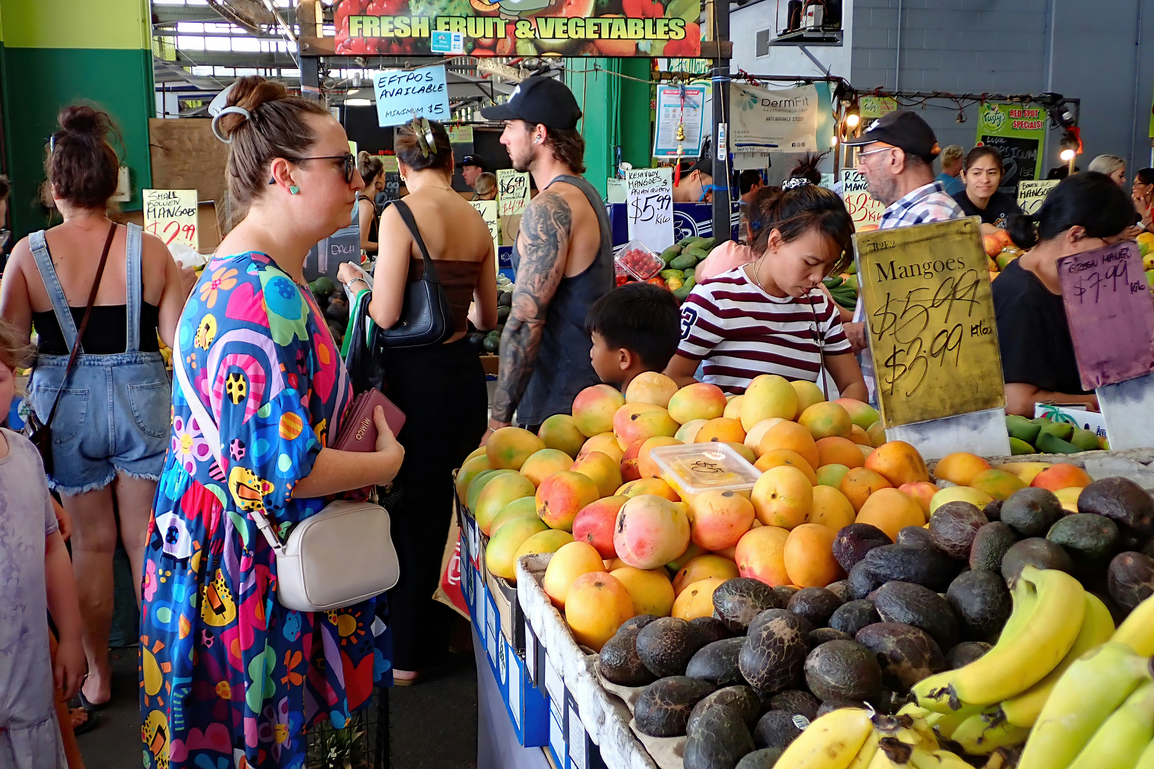"Colourful Dress'. A colourful dress for a colourful market. Rusty's Markets, Cairns, Australia.