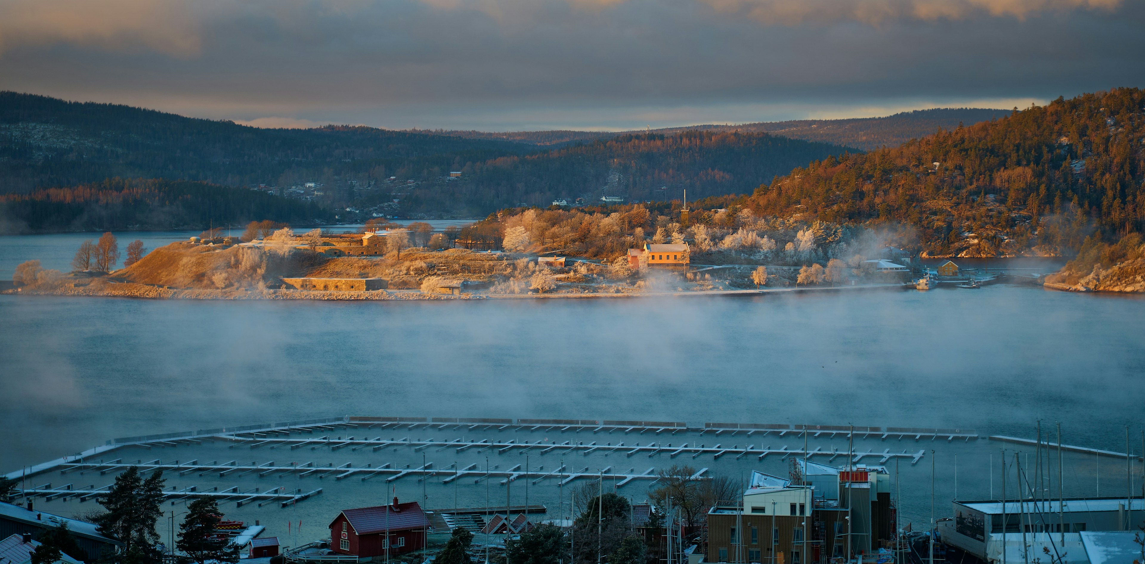 A view of a town and a body of water photo – Free Oscarsborg Image on ...