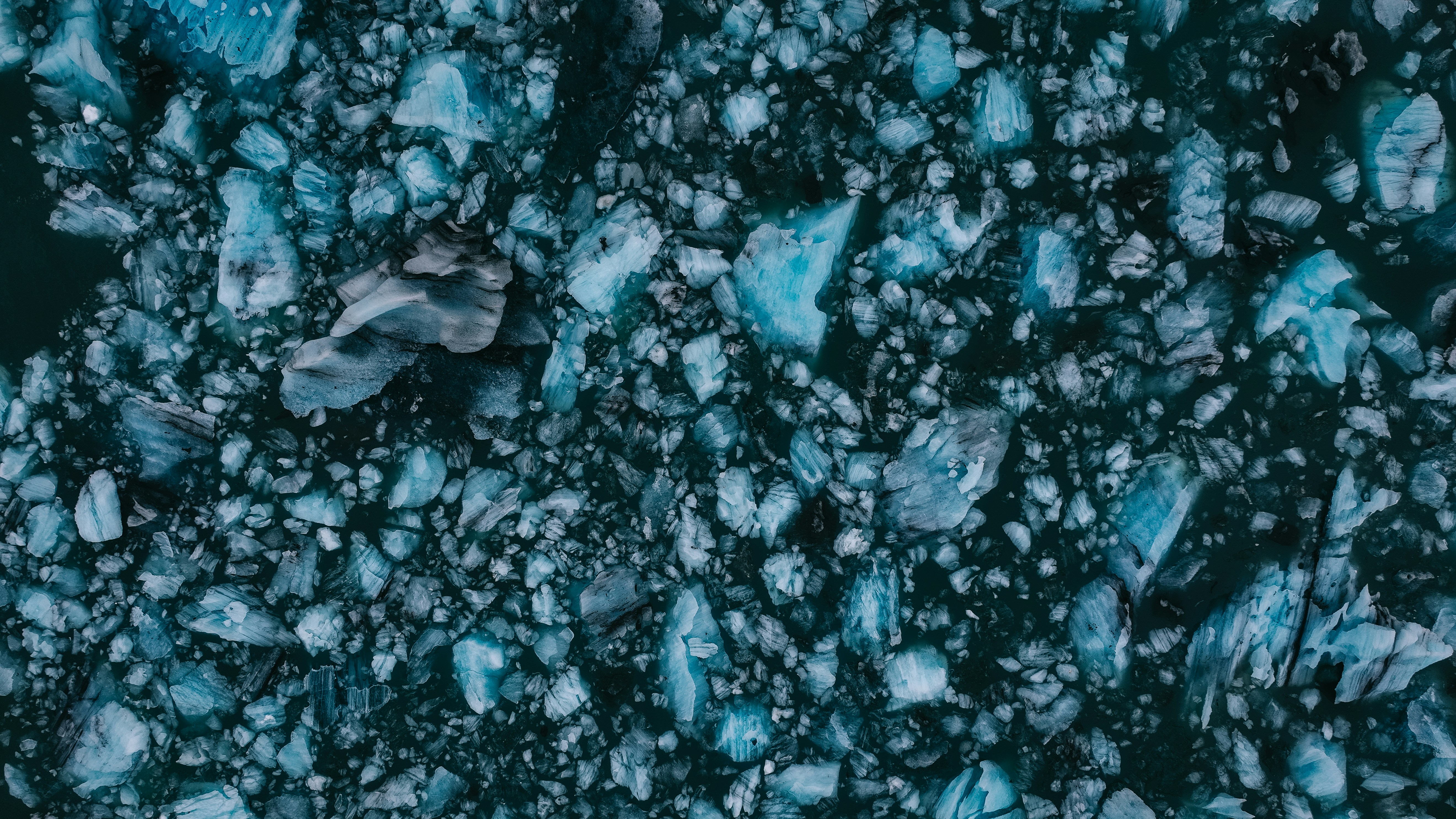 An aerial view of ice chunks and ice floes photo – Free Iceland Image ...