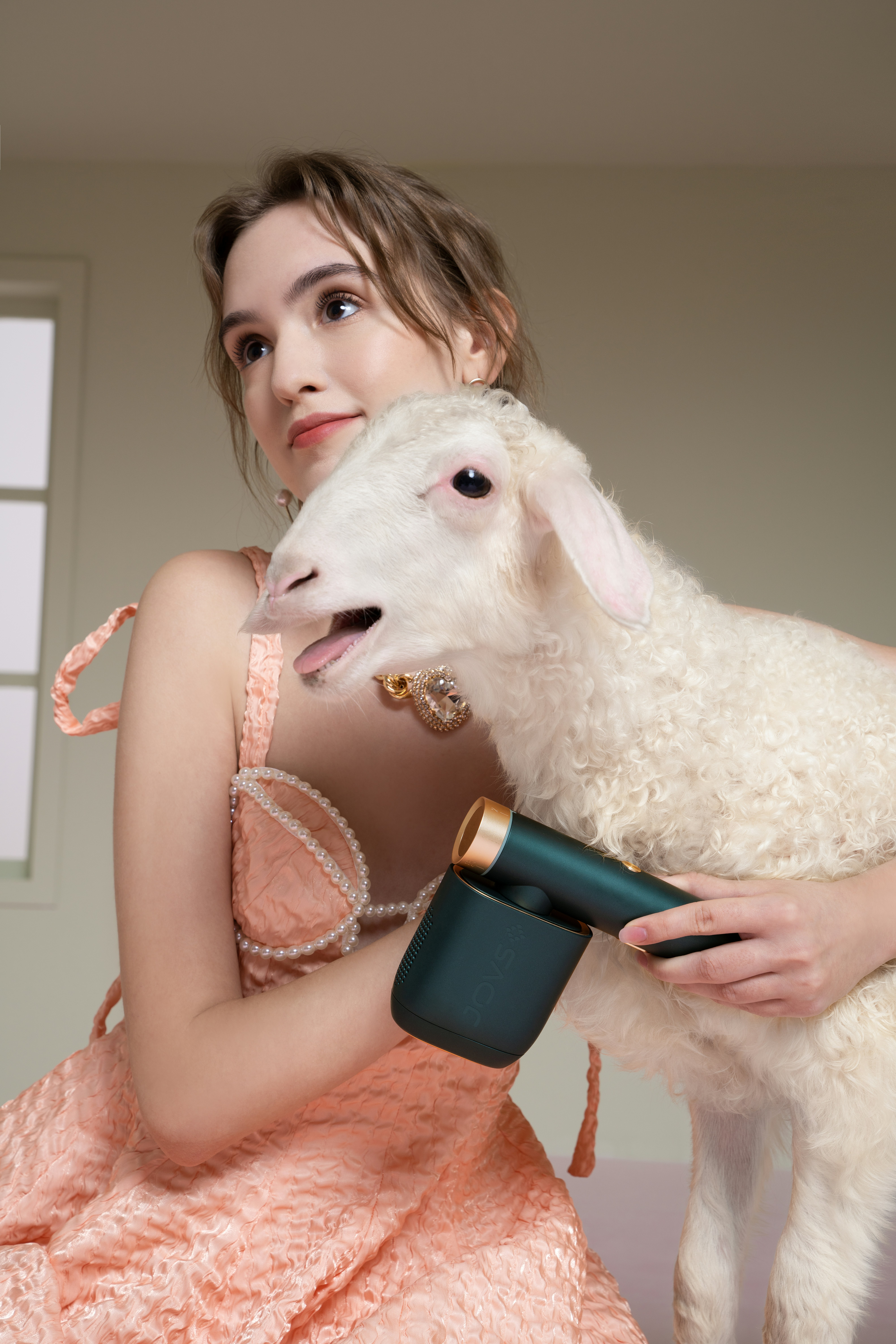 Soft Glam with a Curious Lamb