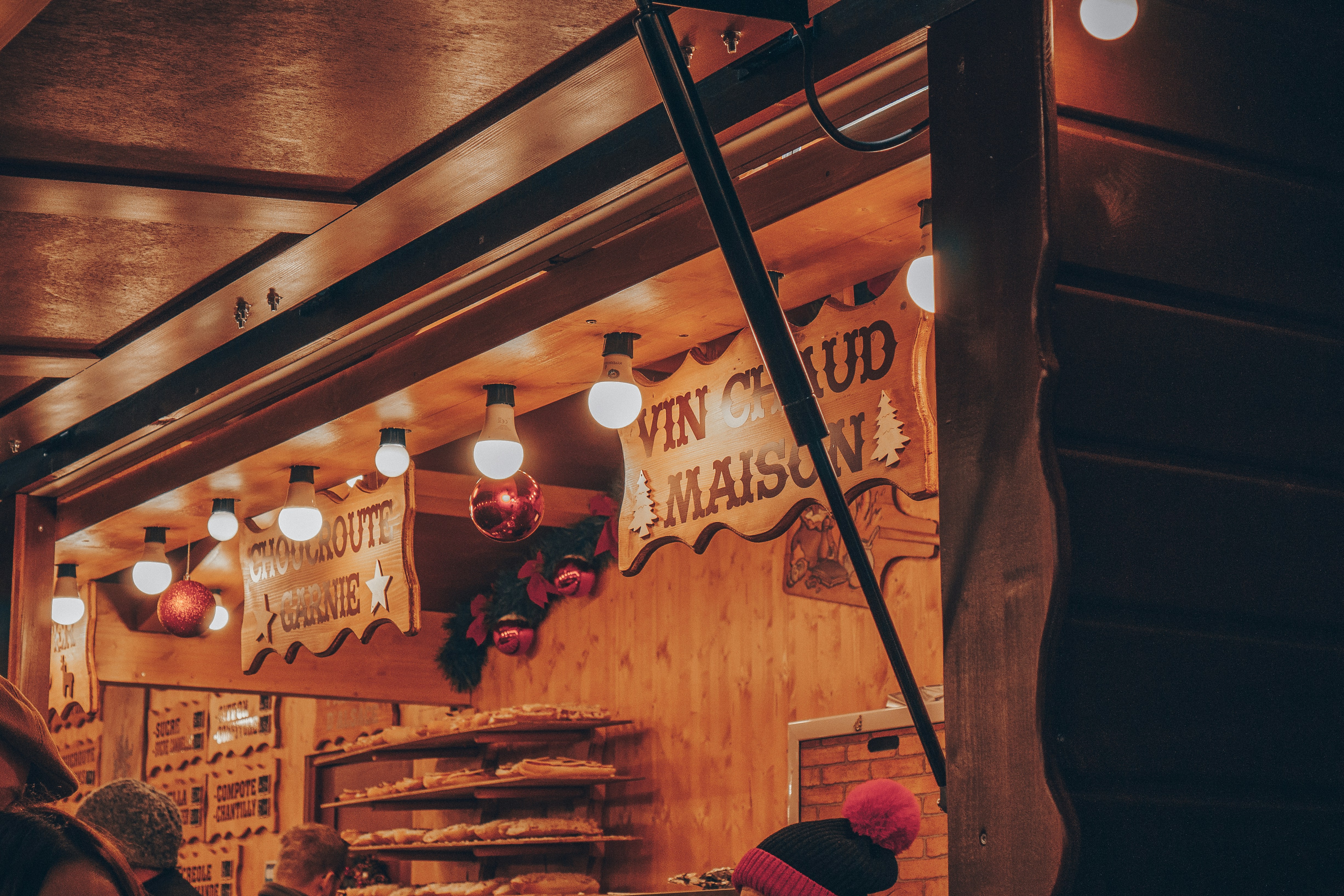 A bakery with lights hanging from the ceiling photo – Free Strasbourg ...