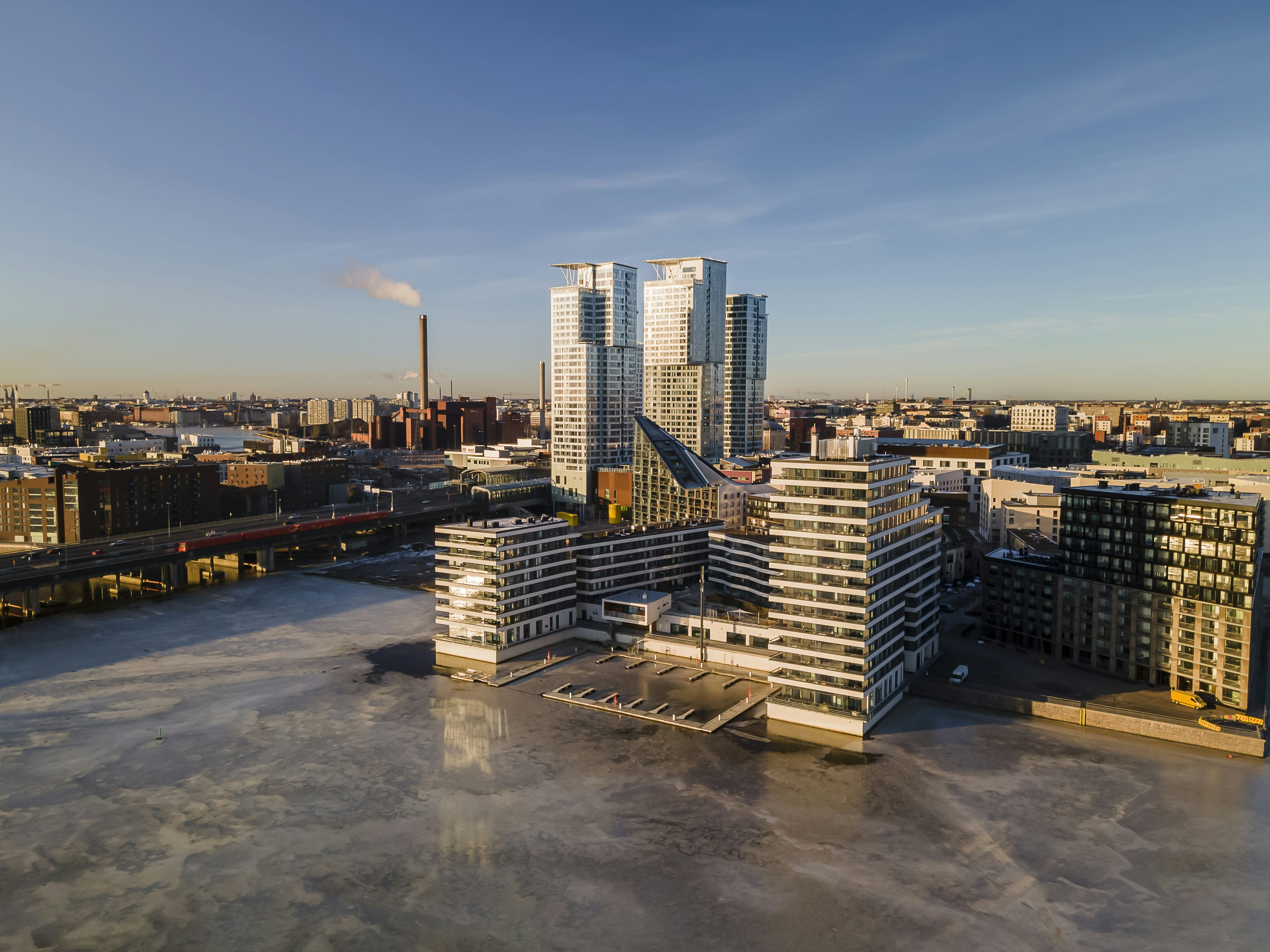 Rising Edge: Modern Wellness Tower Capturing Sunset Glow