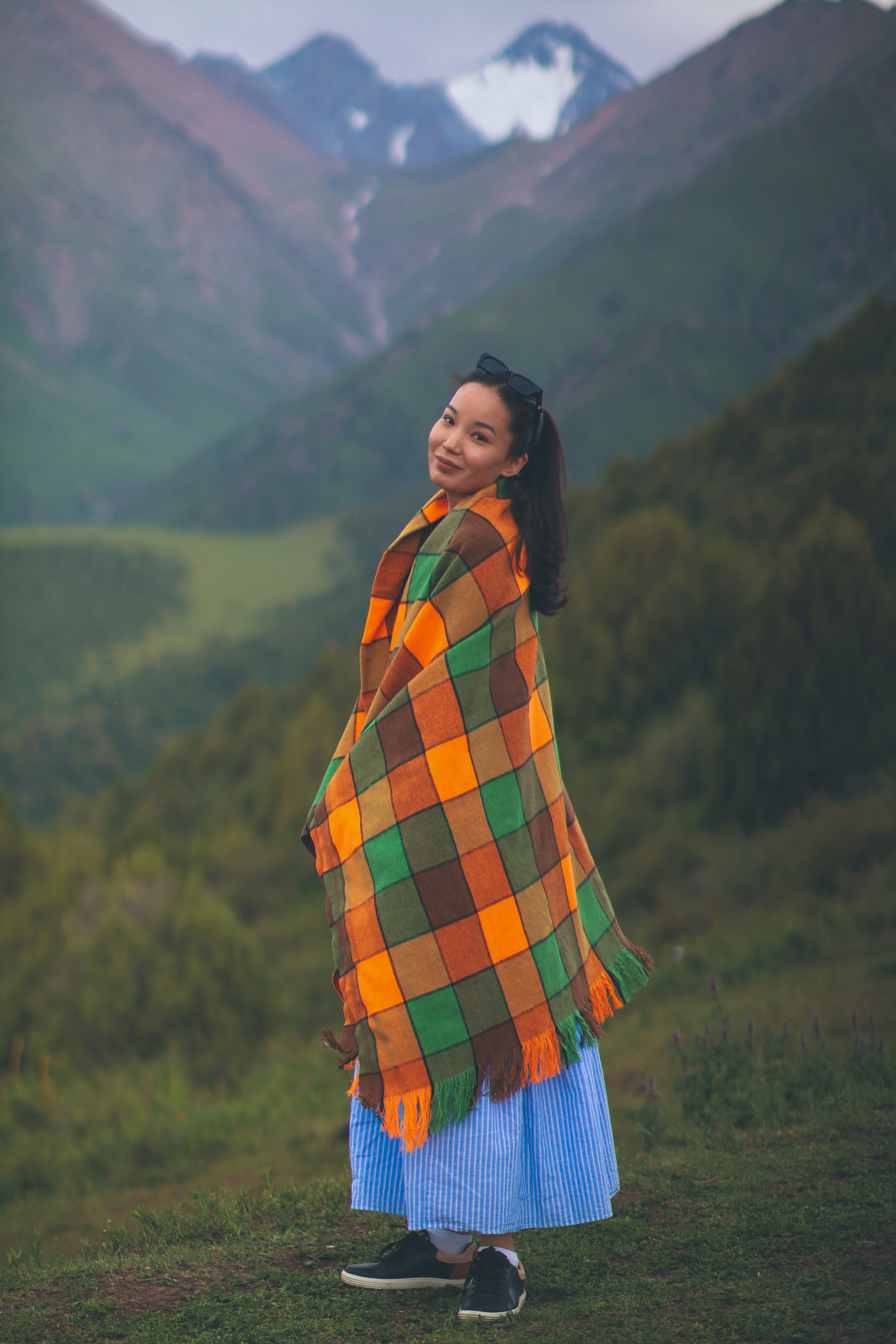 Checkered Comfort on a Highland Ridge
