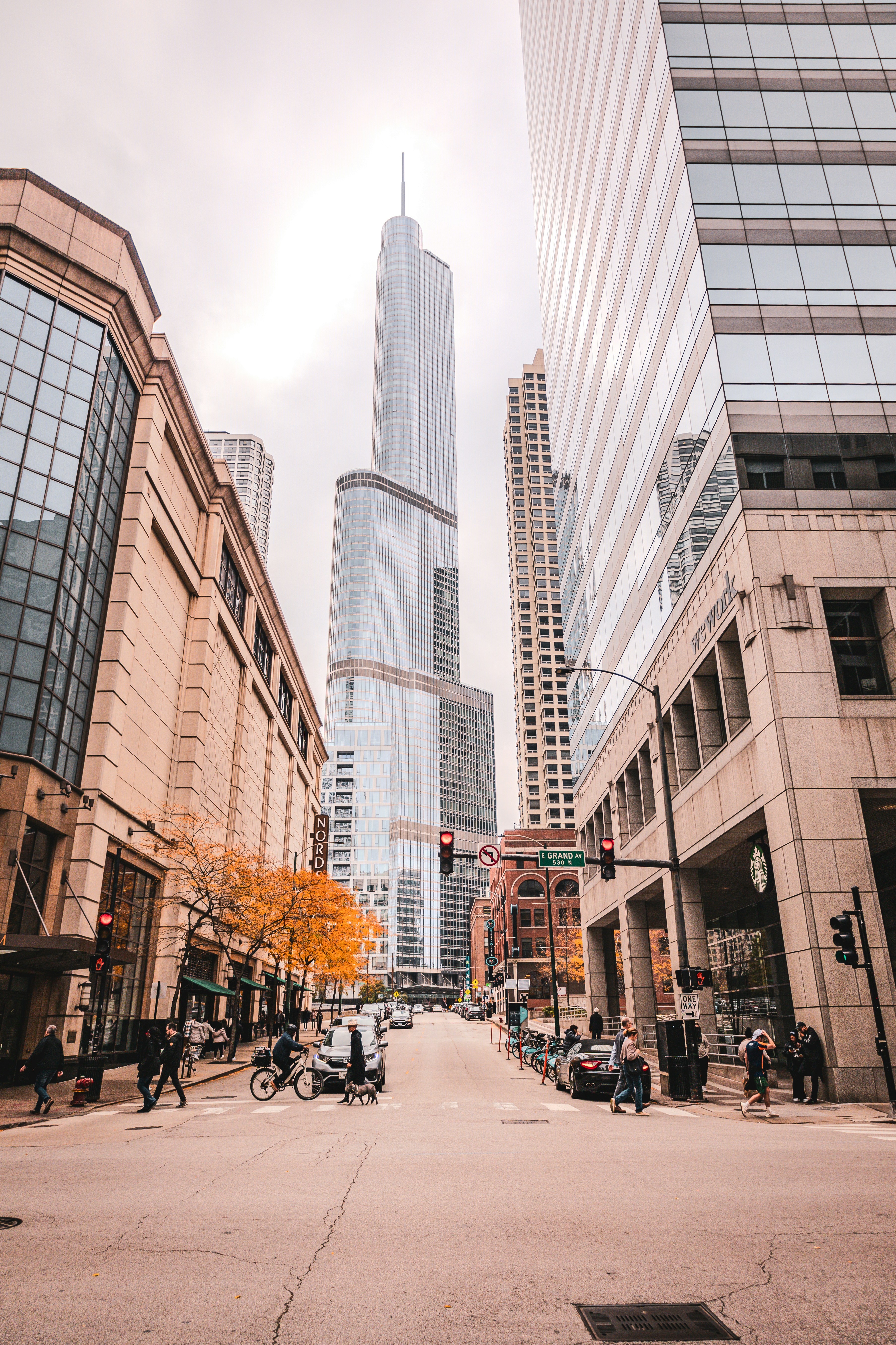 Skyscraper Street: Narrow Canyon of Glass and Brick
