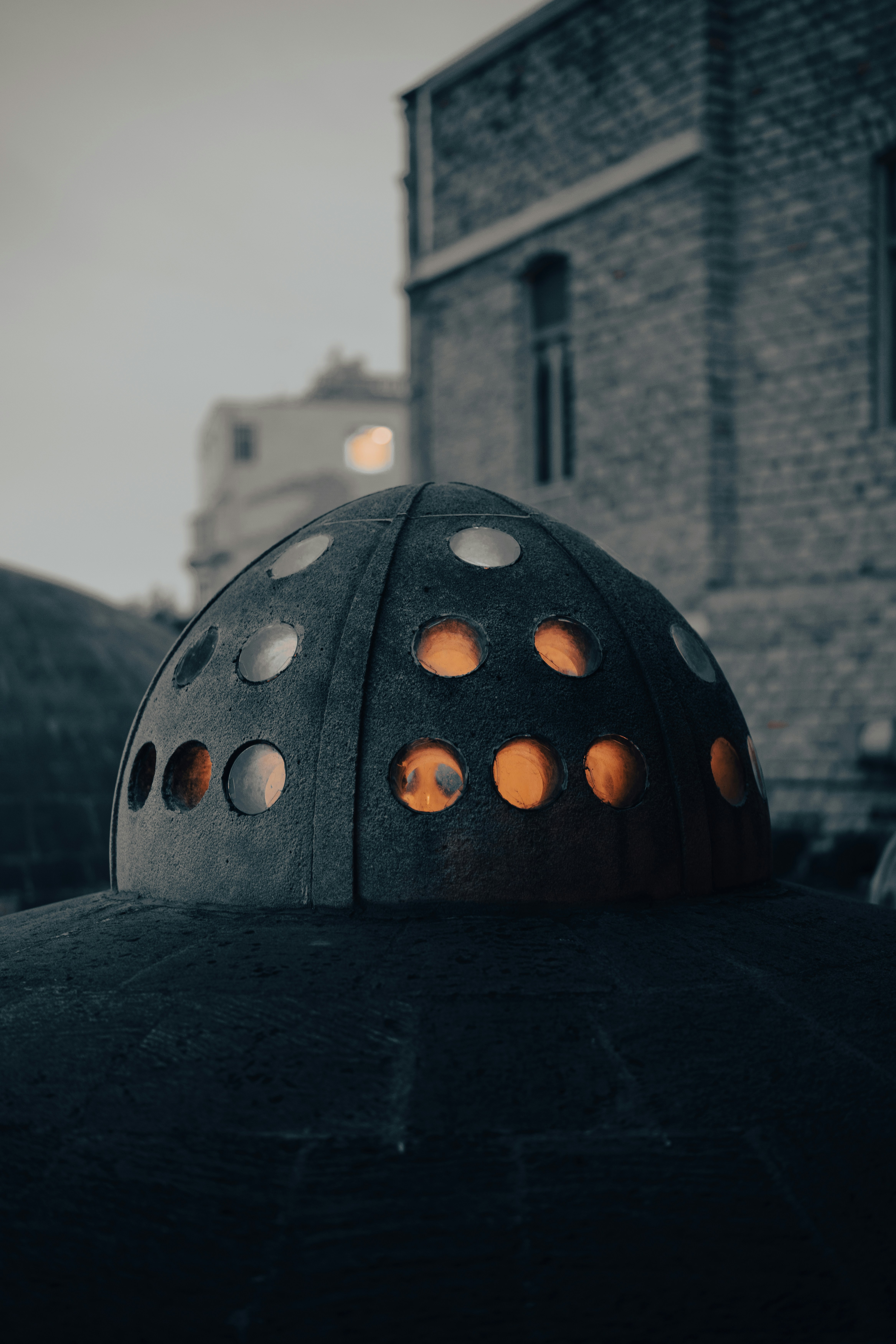 Dome of Ember Light on a Quiet Rooftop
