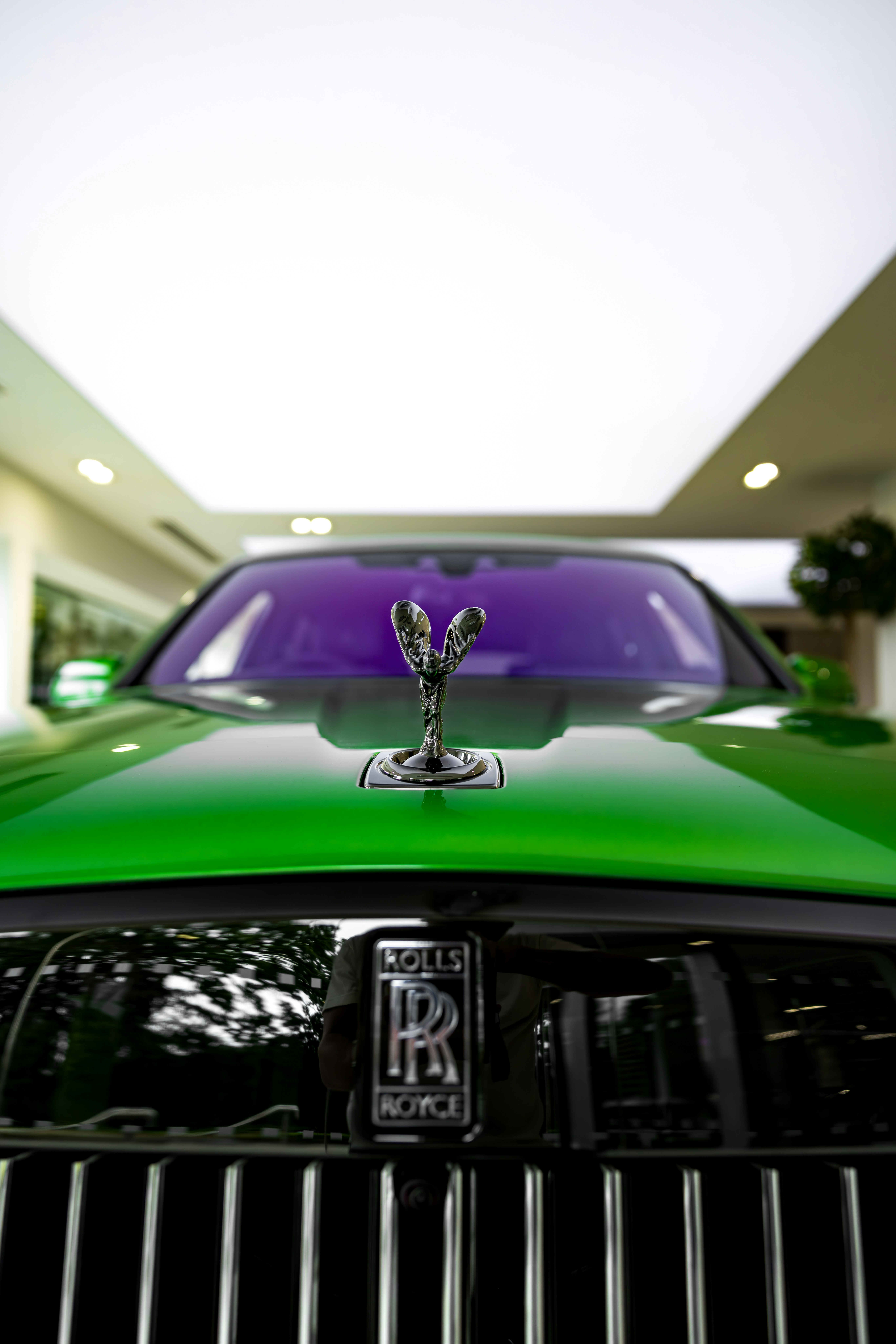 Emerald Spirit of Ecstasy Under Studio Light