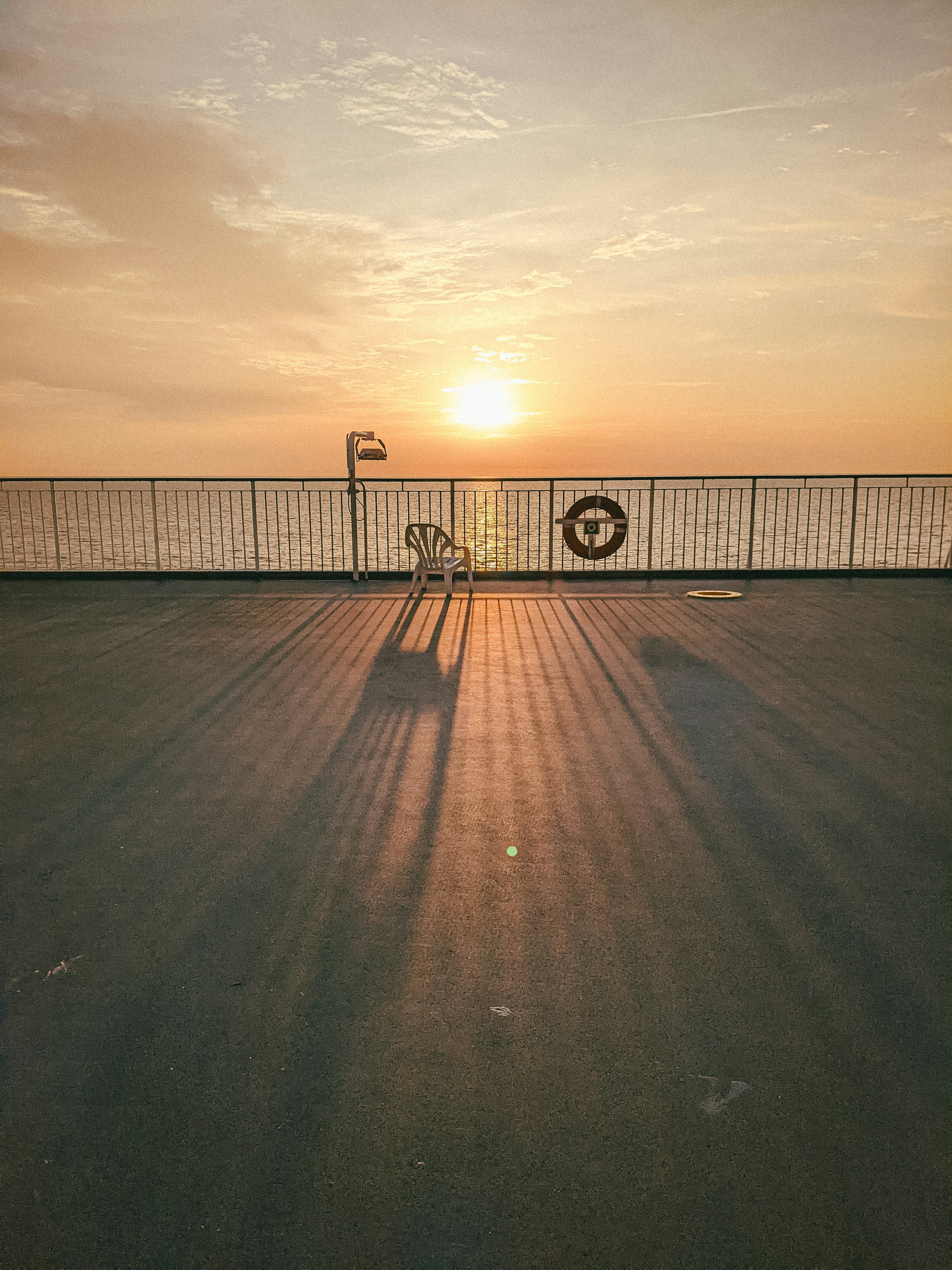 Sunset during a cruising between France and England