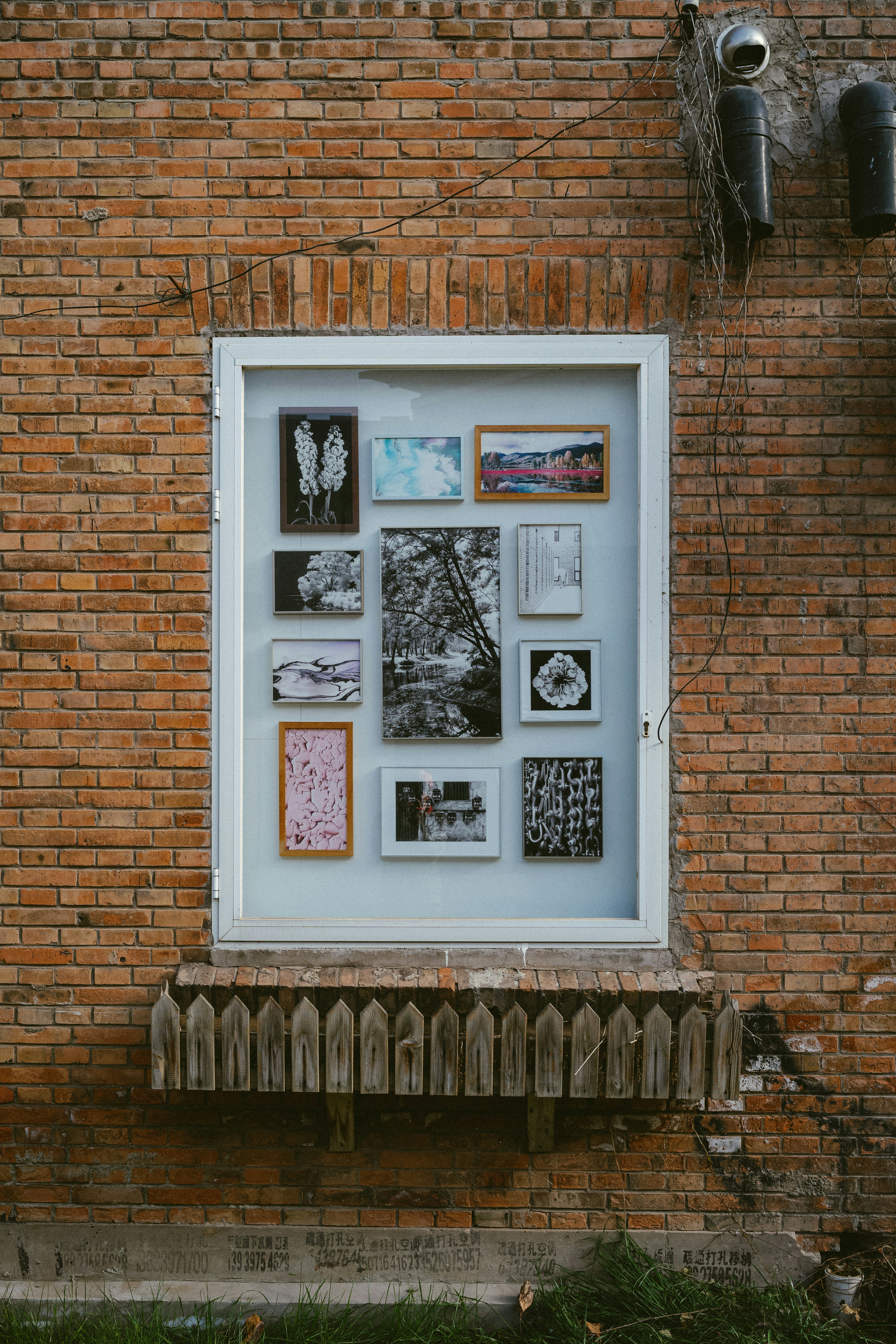 Brick-Walled Window Gallery: A Curated Collage of Moments