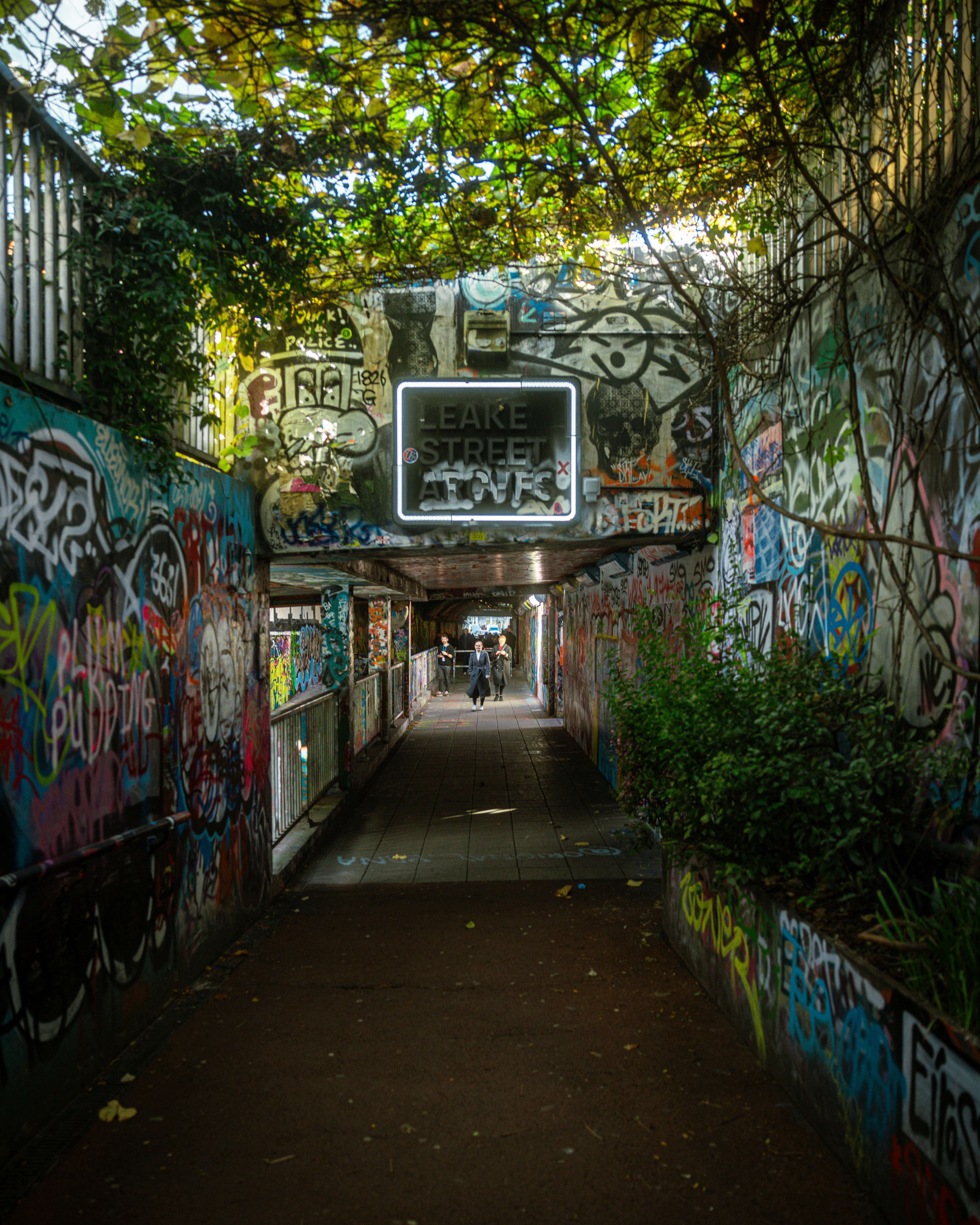 Neon Sign Over Leake Street Graffiti Tunnel