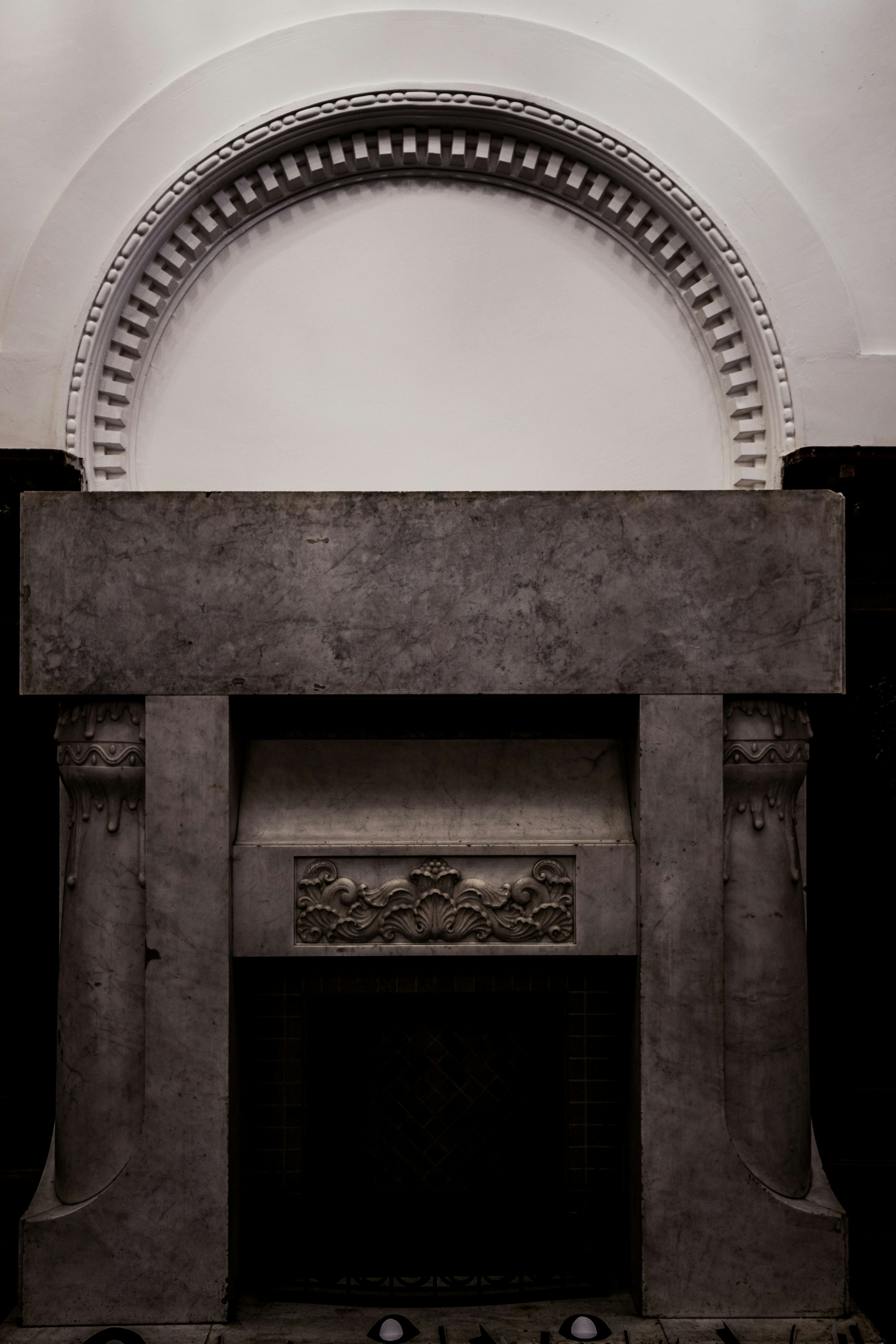 The Silent Arch: Monochrome Hearth in Stone