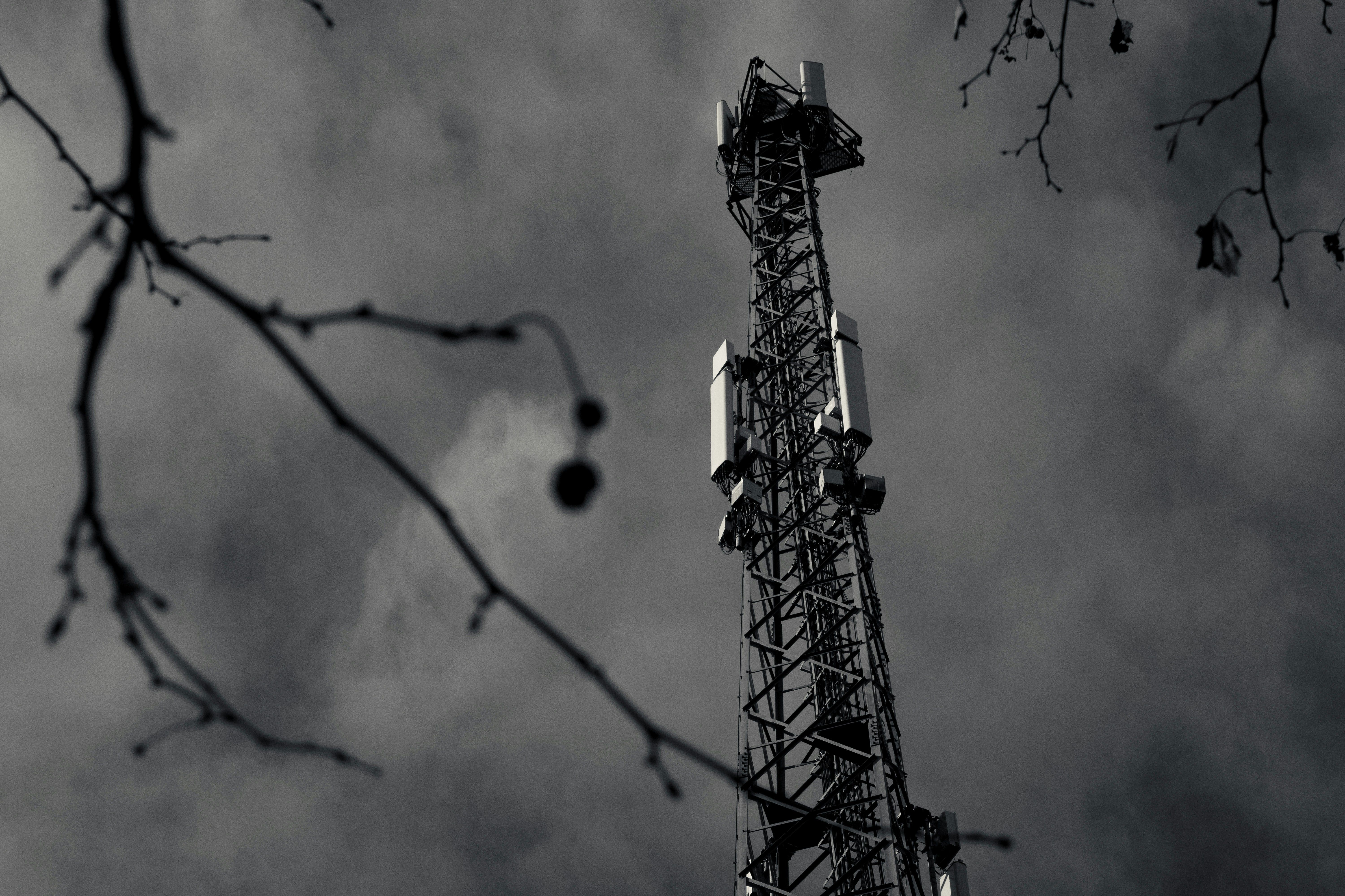 Lattice Tower in a Quiet Skyscape