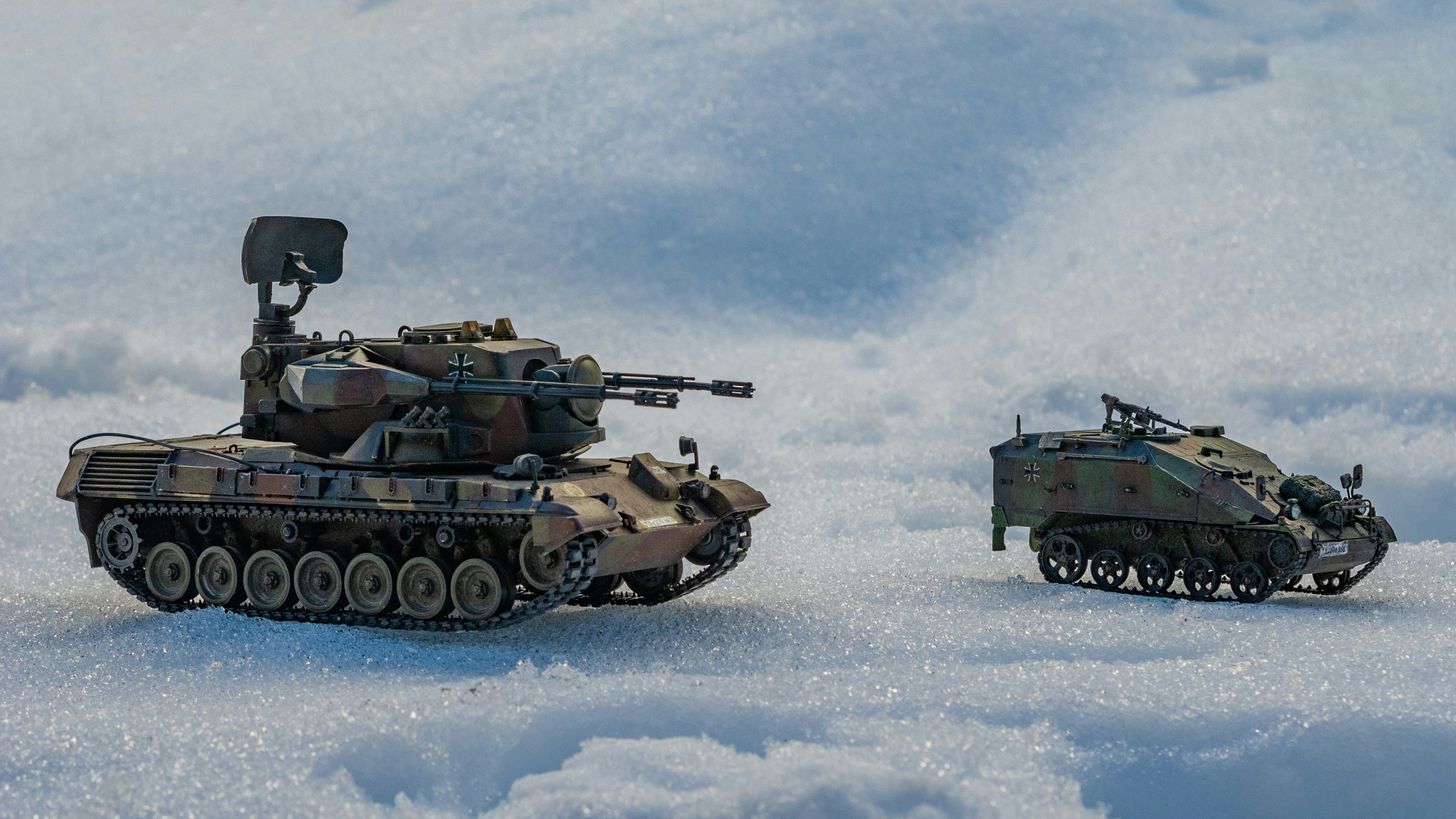 A couple of tanks that are in the snow photo – Free Christmas Image on ...