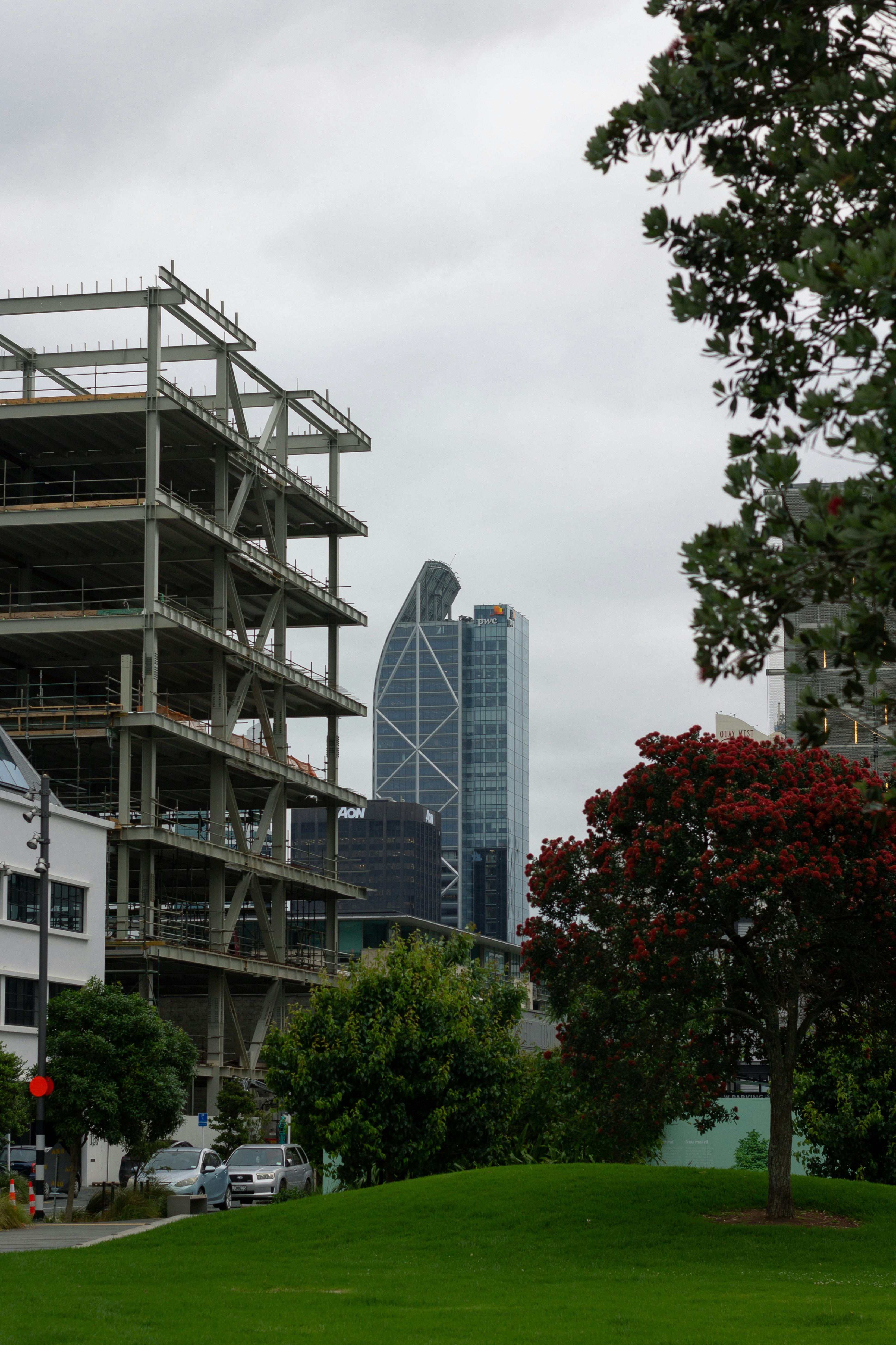 Glass Spine Rising: A Skyline Framed by Green Park