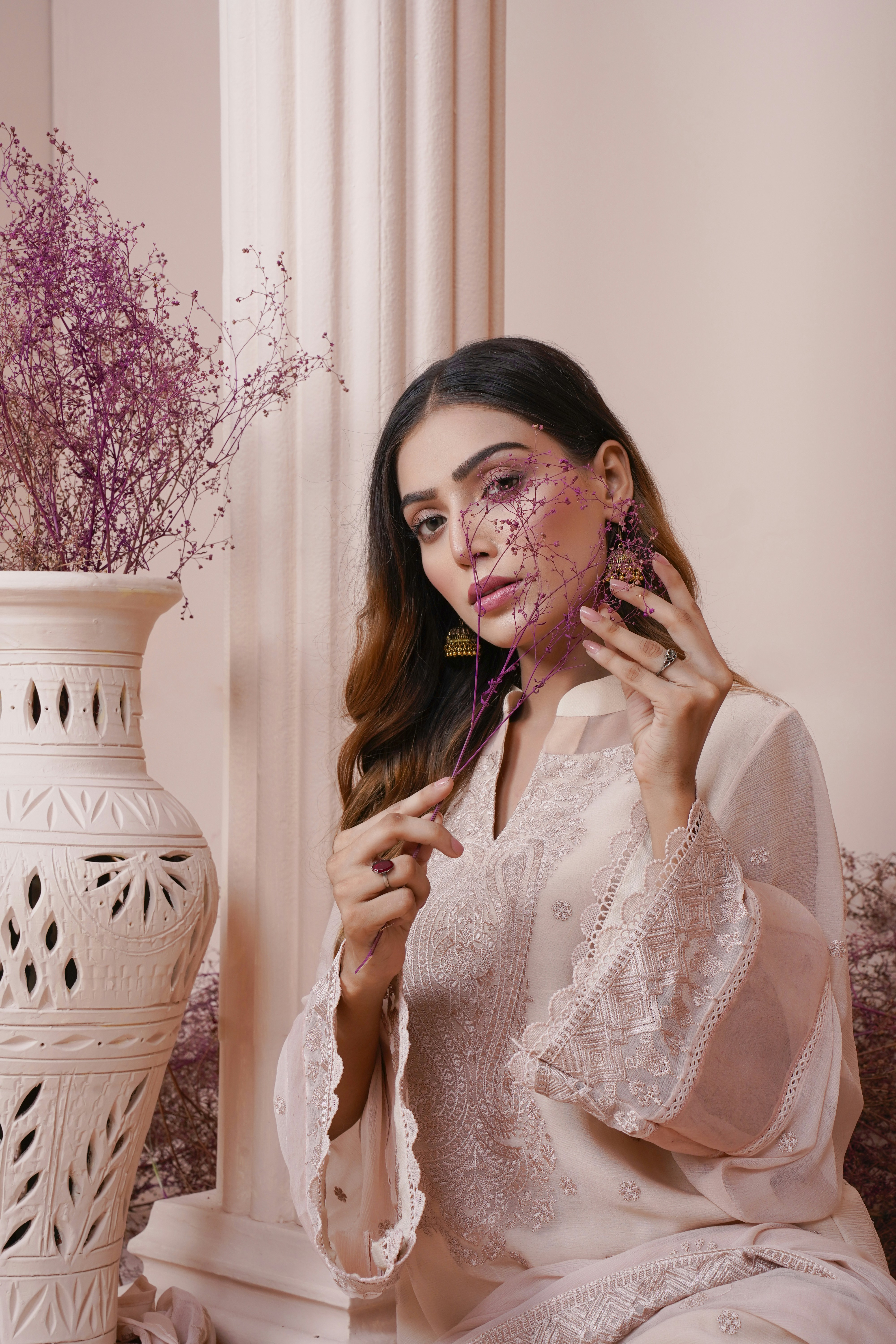 Lilac Veil: Portrait of Quiet Grace