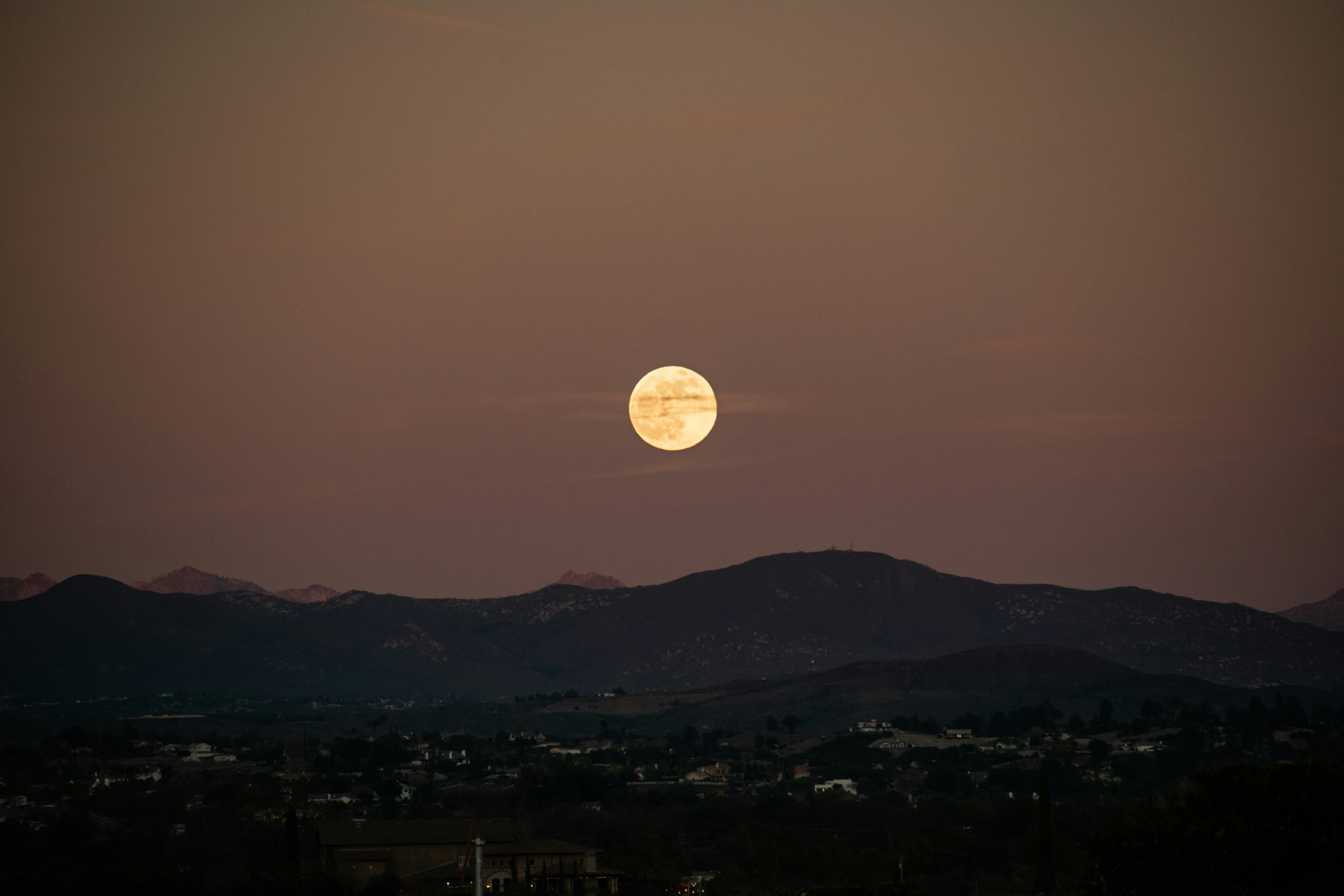 A full moon rising over a mountain range photo – Free Napa valley Image ...