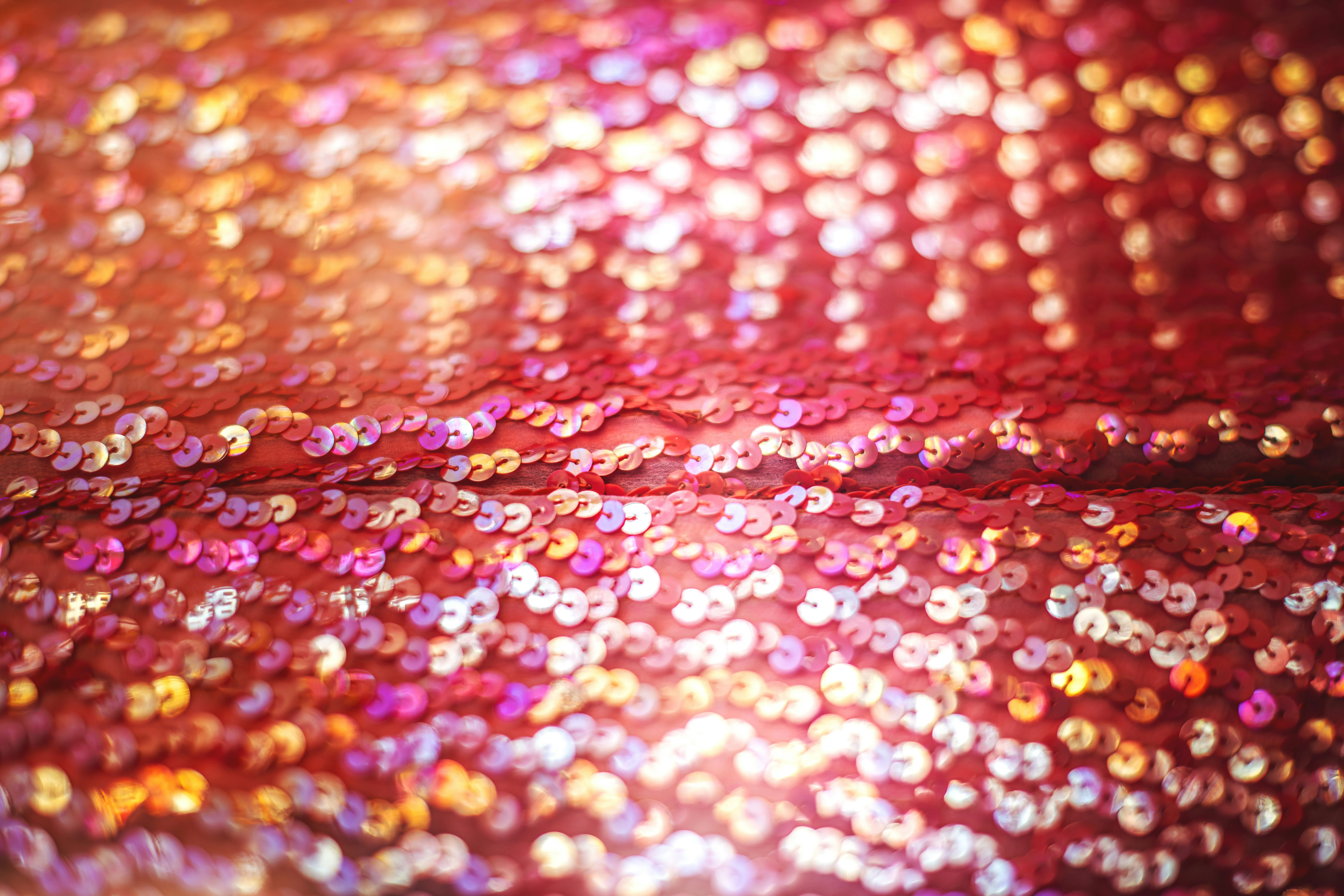 A close up of a red and gold sequin fabric photo – Free Texture Image ...