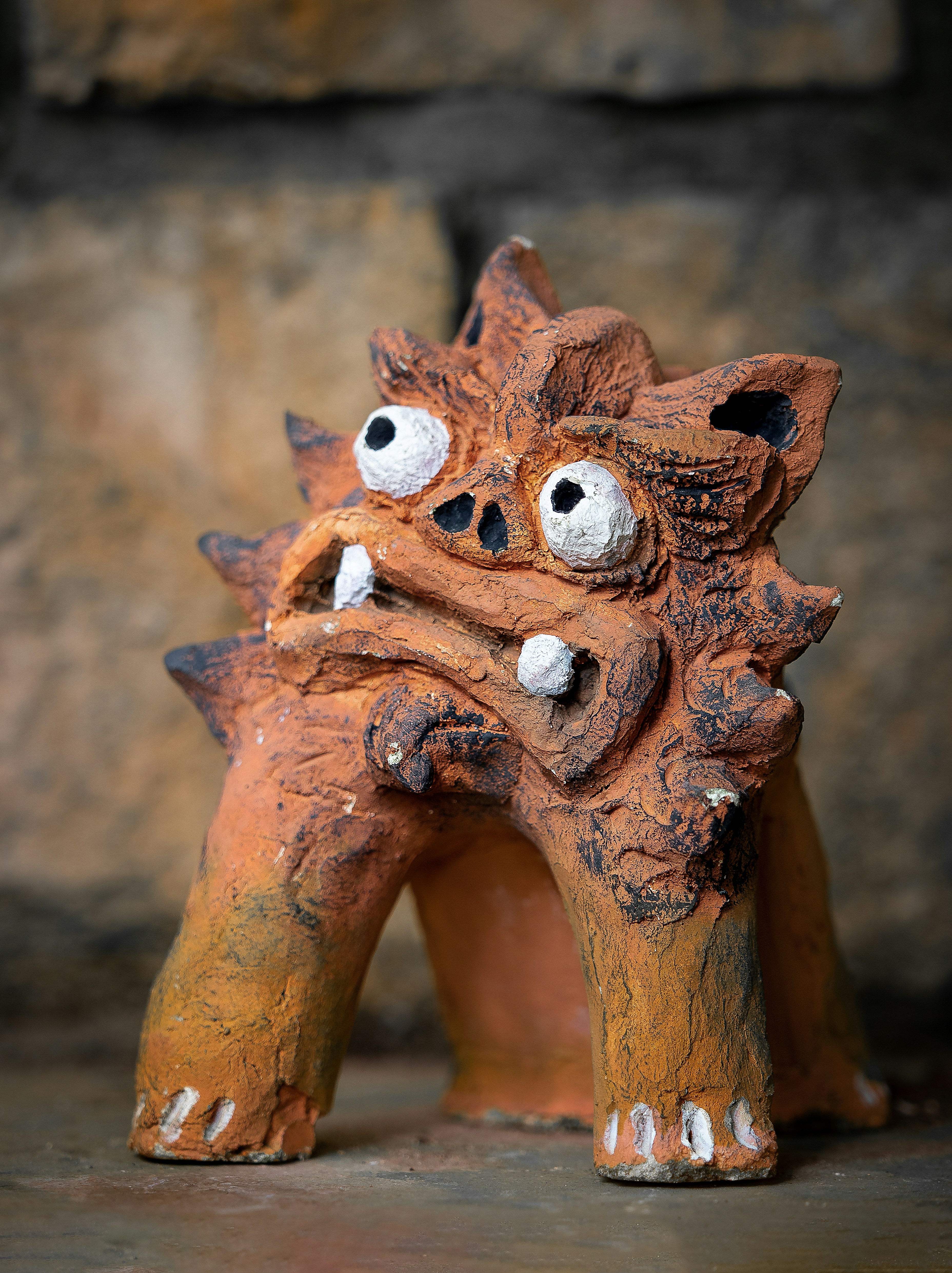 Terracotta Watcher: A Whimsical Dragon Figurine