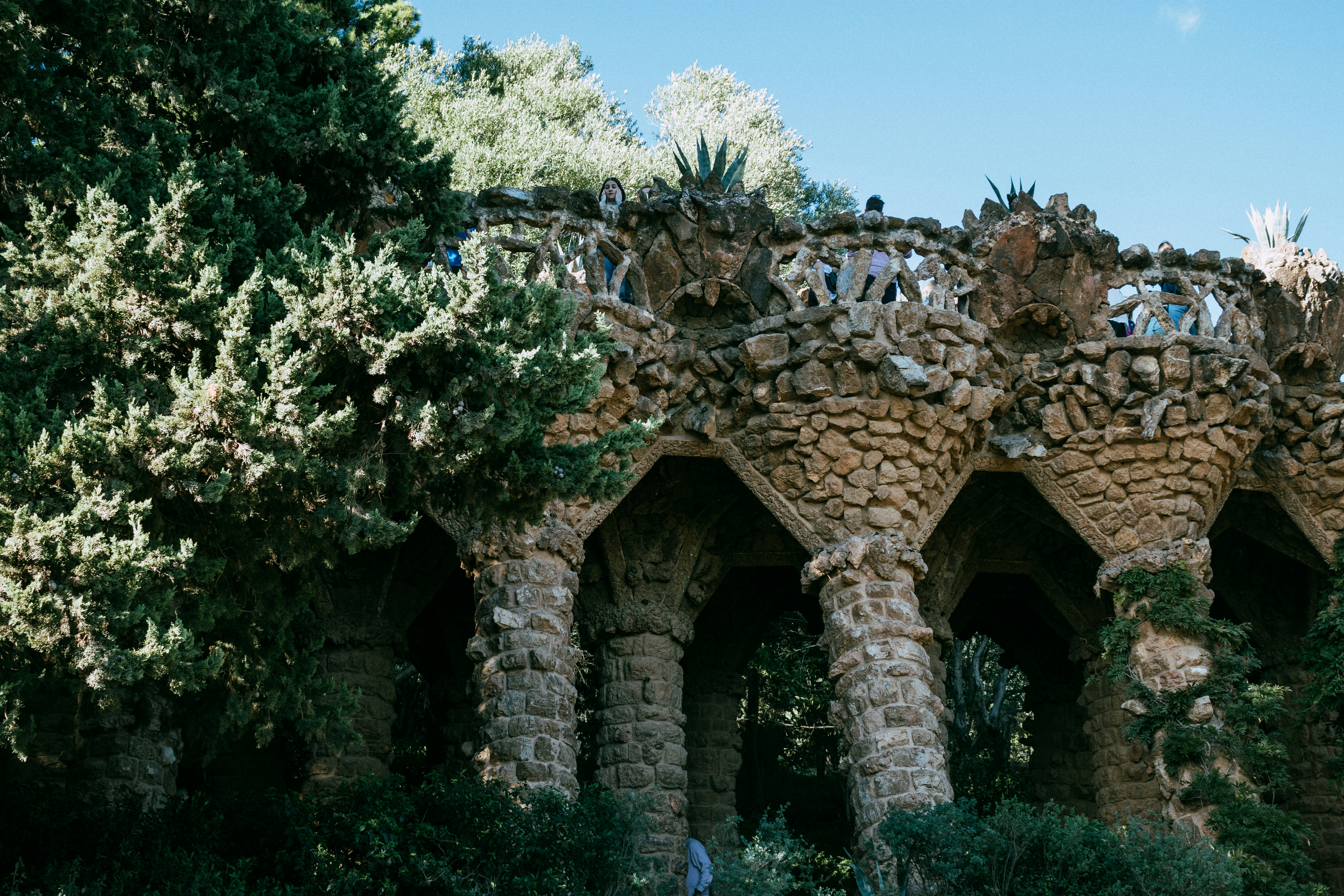 Dragon-Headed Arches Framing a Sunlit Grotto