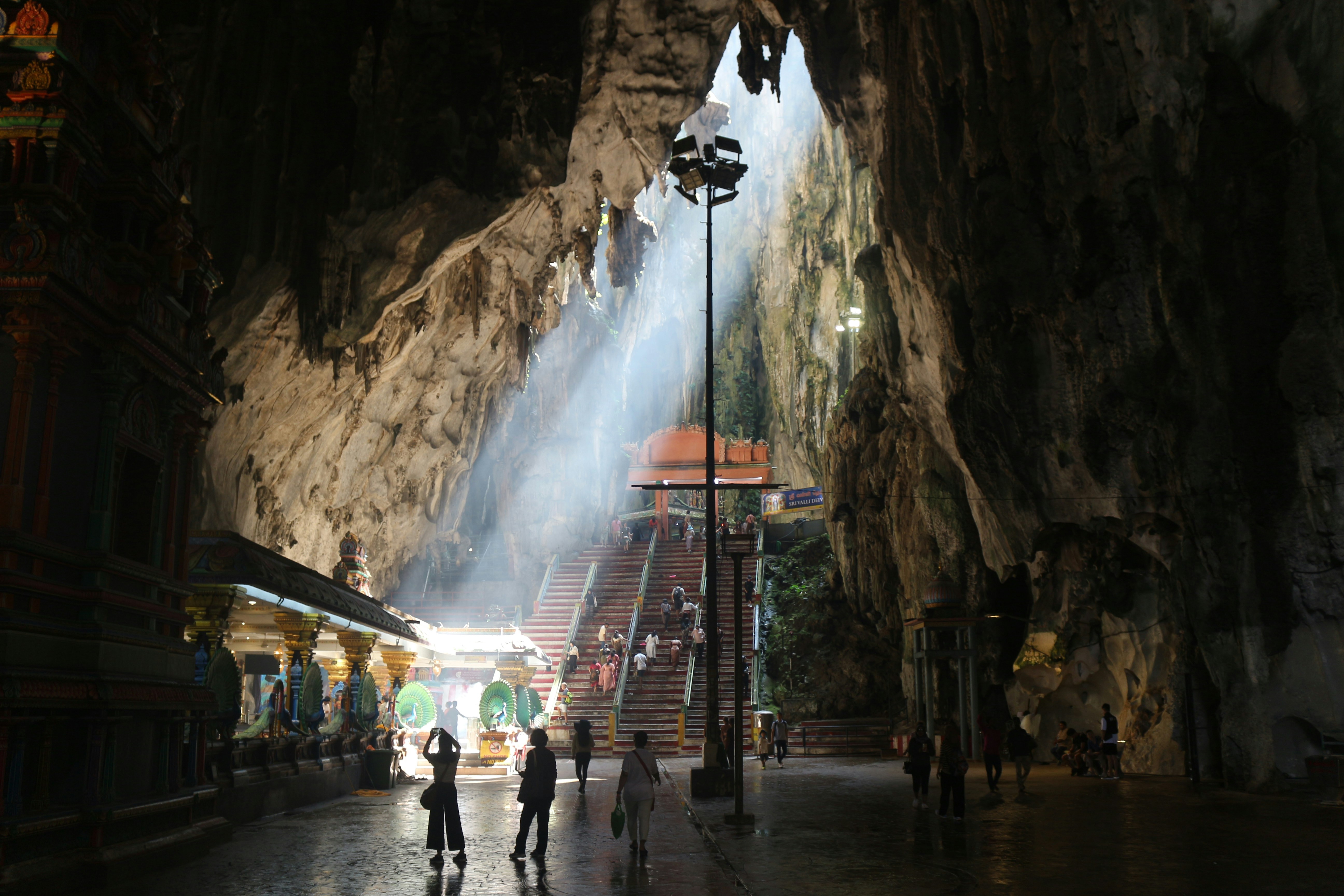 Beacon in the Cavern: Sunbeams Highlight a Sacred Staircase in the Cave Temple