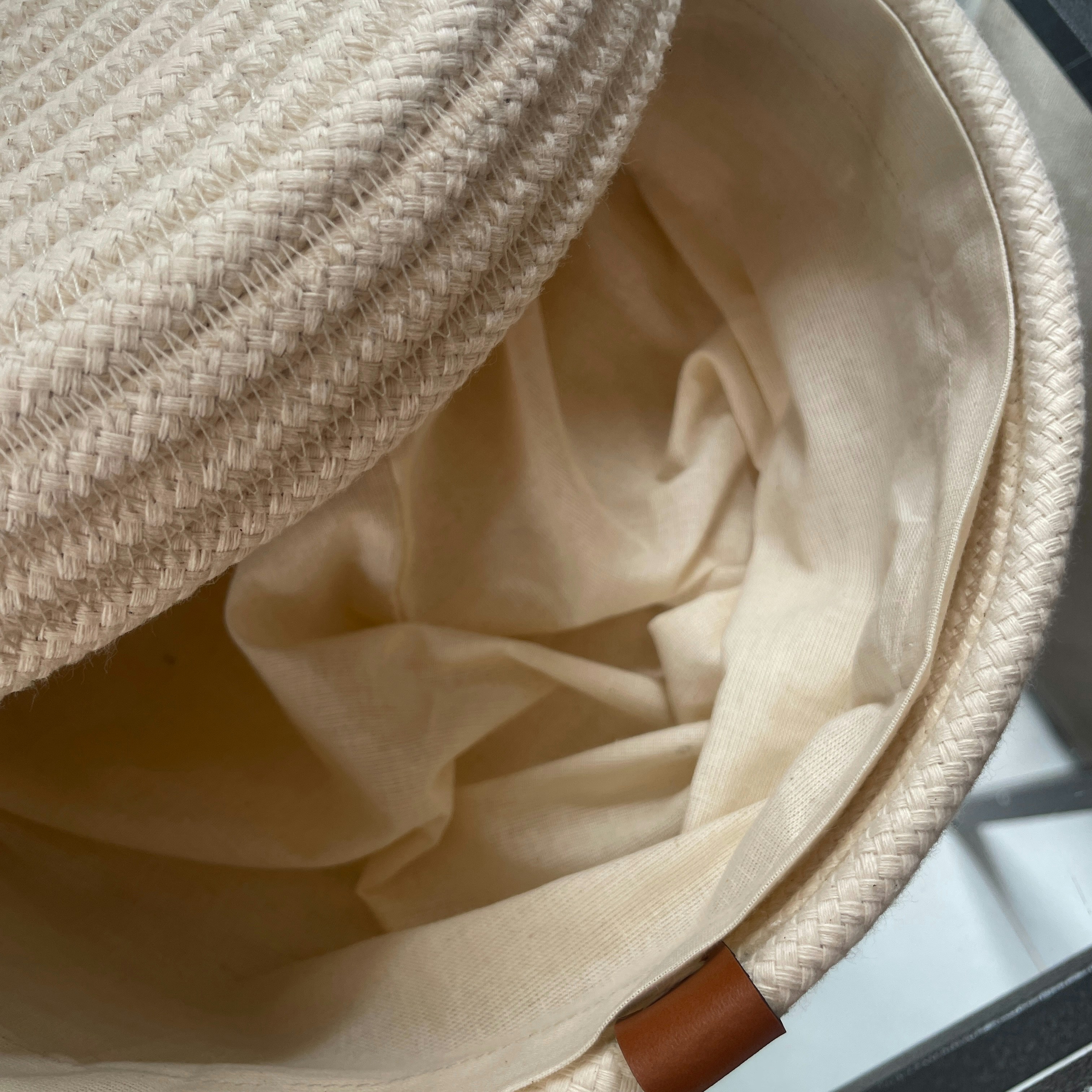 The inside of a bag with a leather handle photo – Free Furniture Image ...