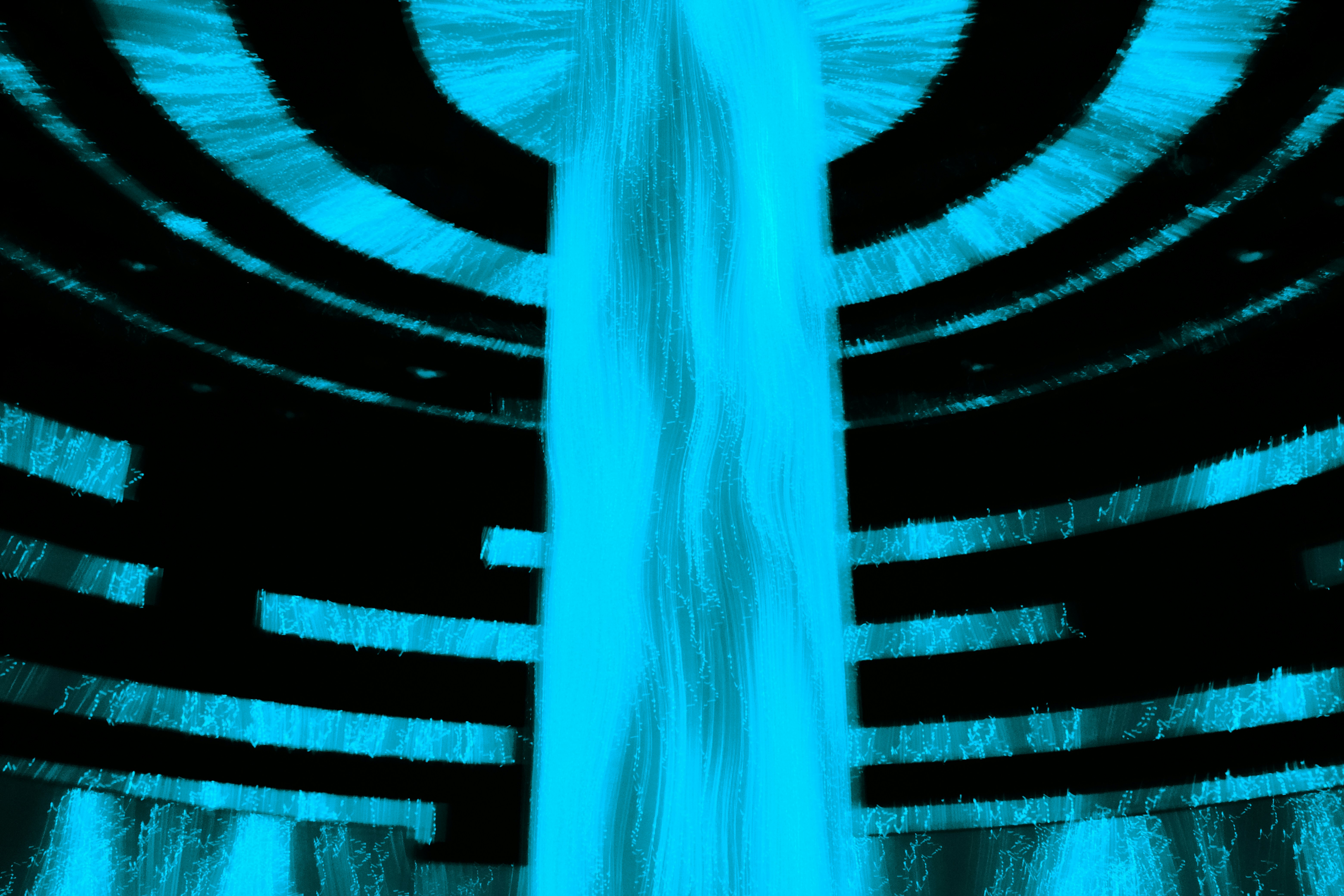 Azure Cascade Through Circular Rims
