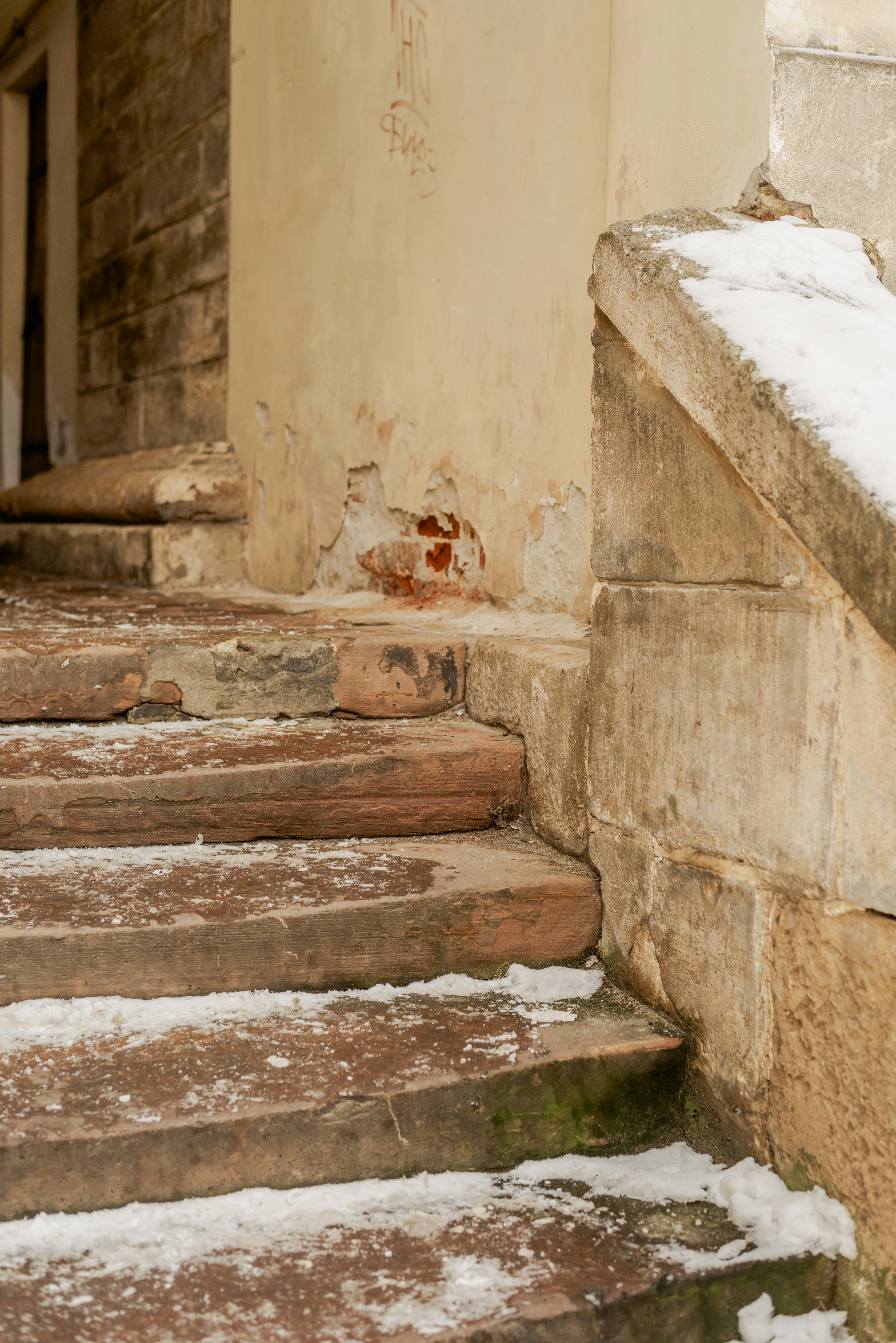 Weathered Steps in Winter Light