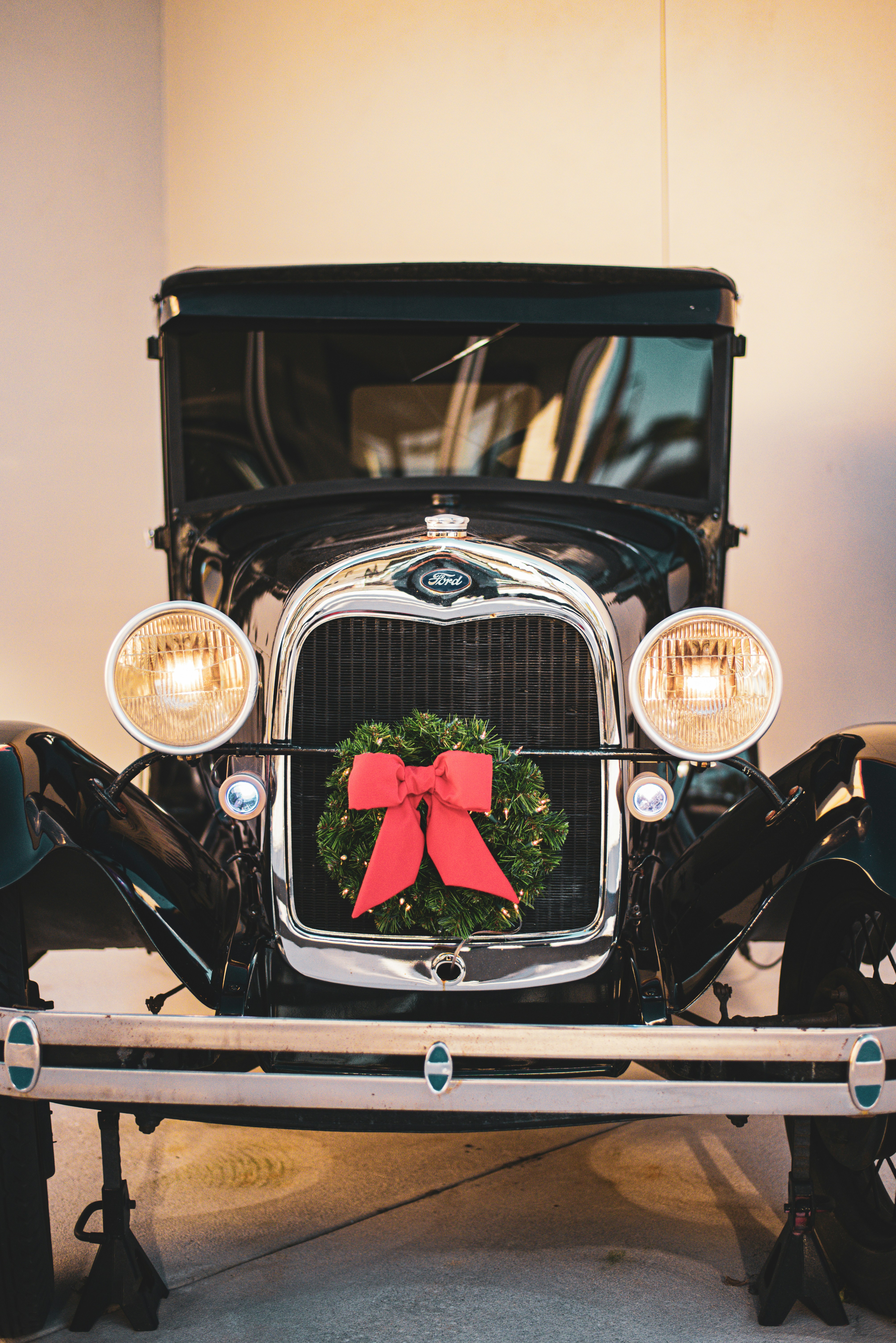 Chrome Grille Christmas: A Classic Ford Dressed in Festive Green