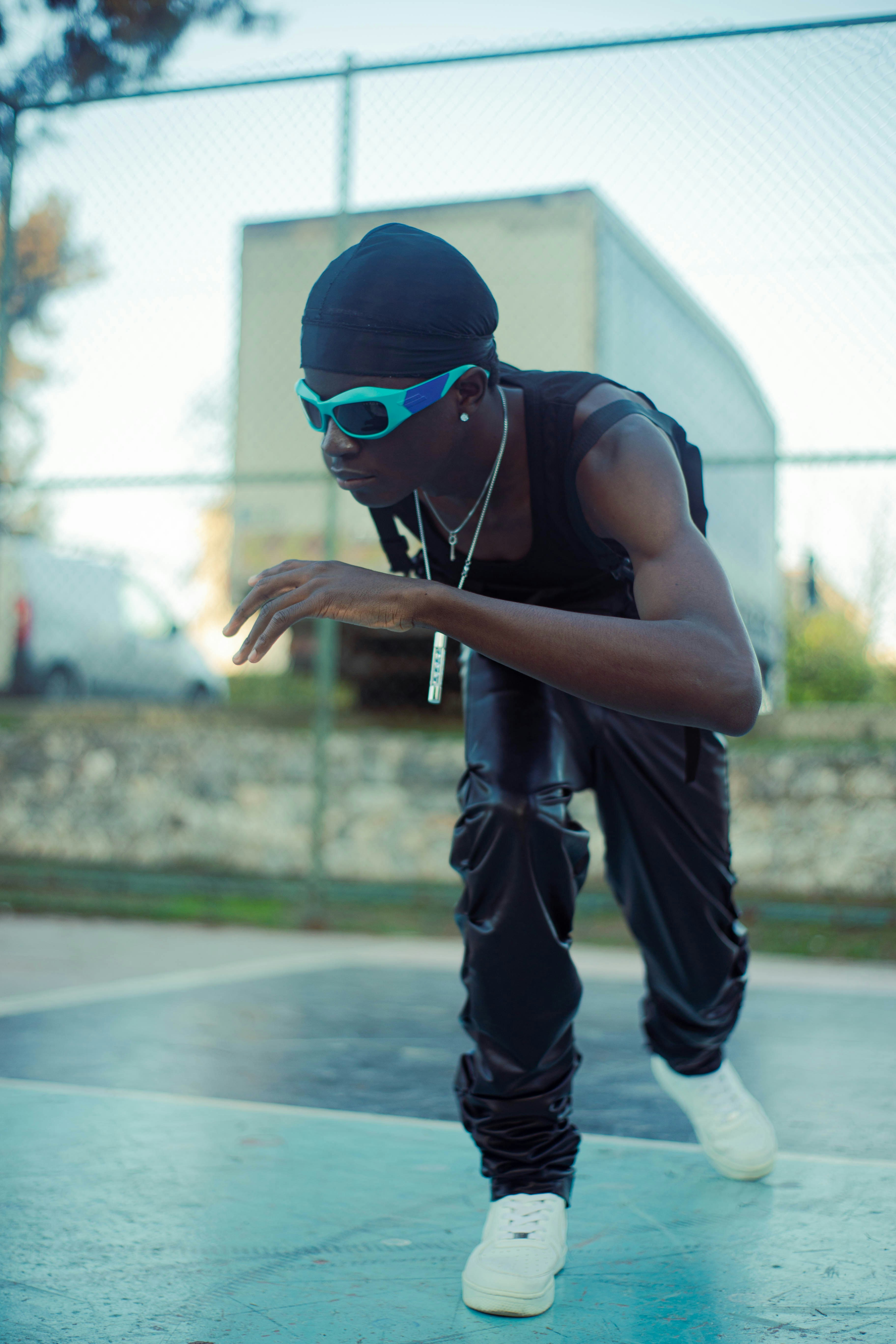 Sprint in Shadow: A Skater Breathes Focus on Neon Court