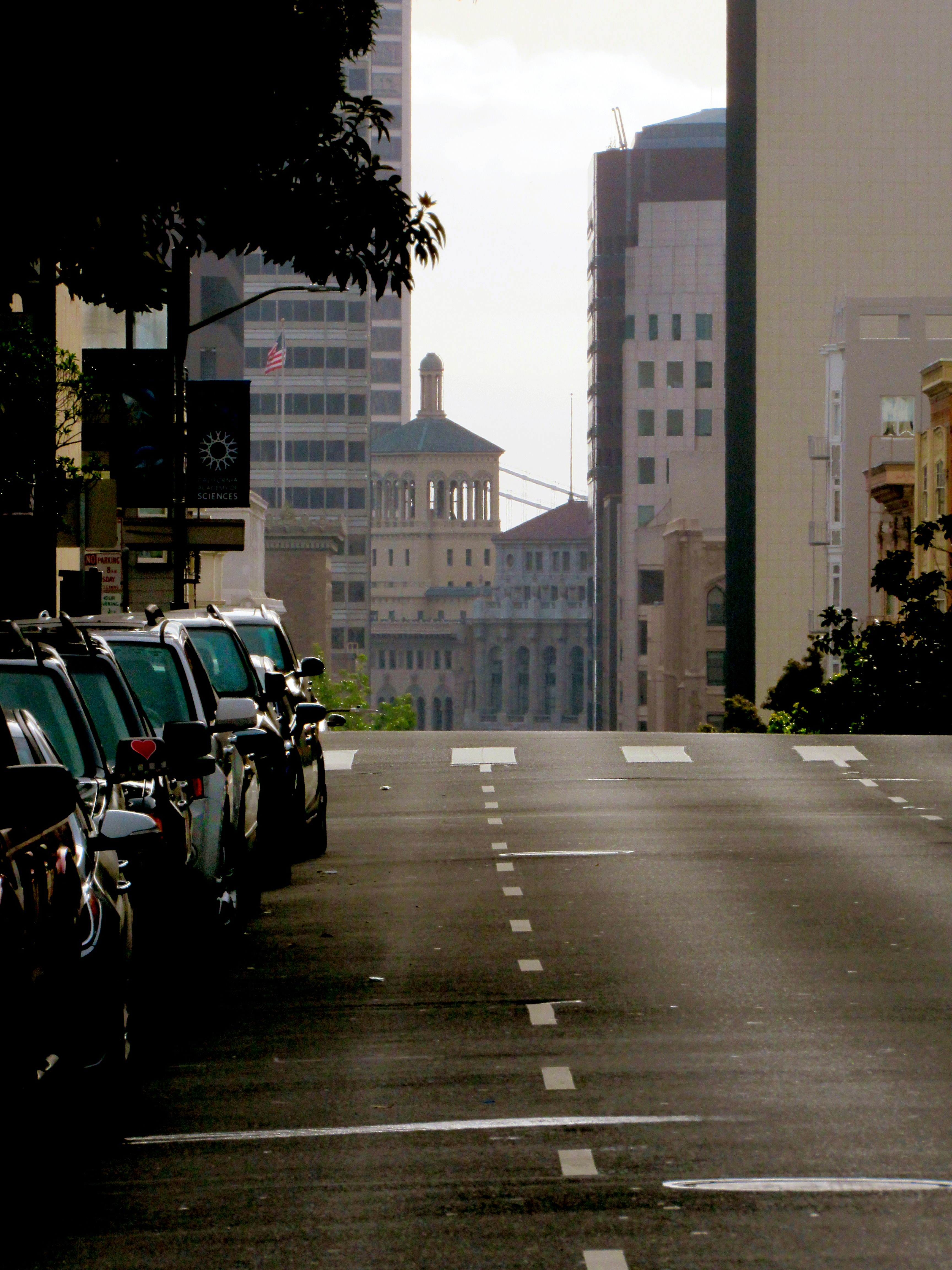 Streetscape Converging toward City Hall Dome