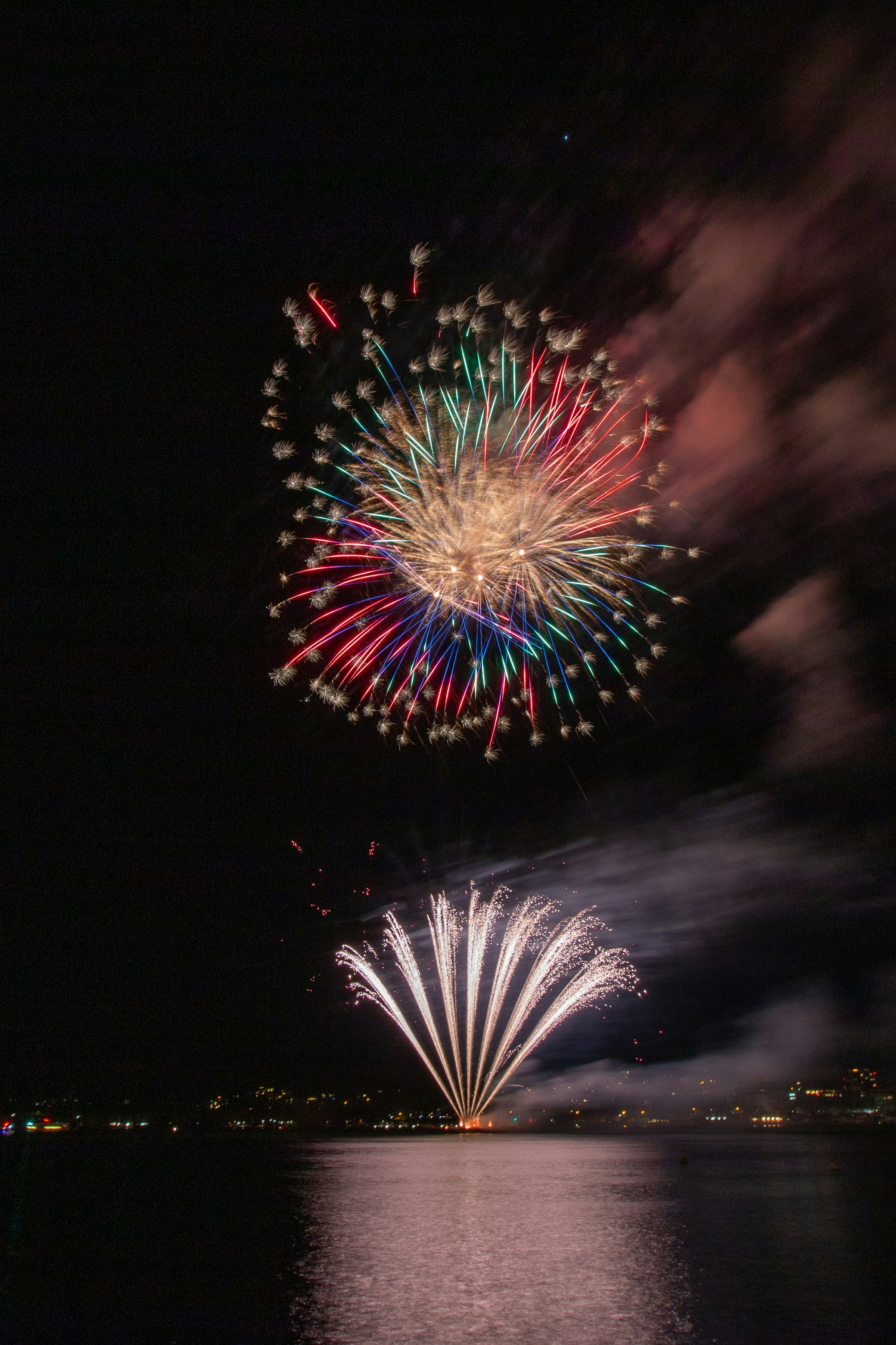 A colorful fireworks display over a body of water photo – Free Night ...