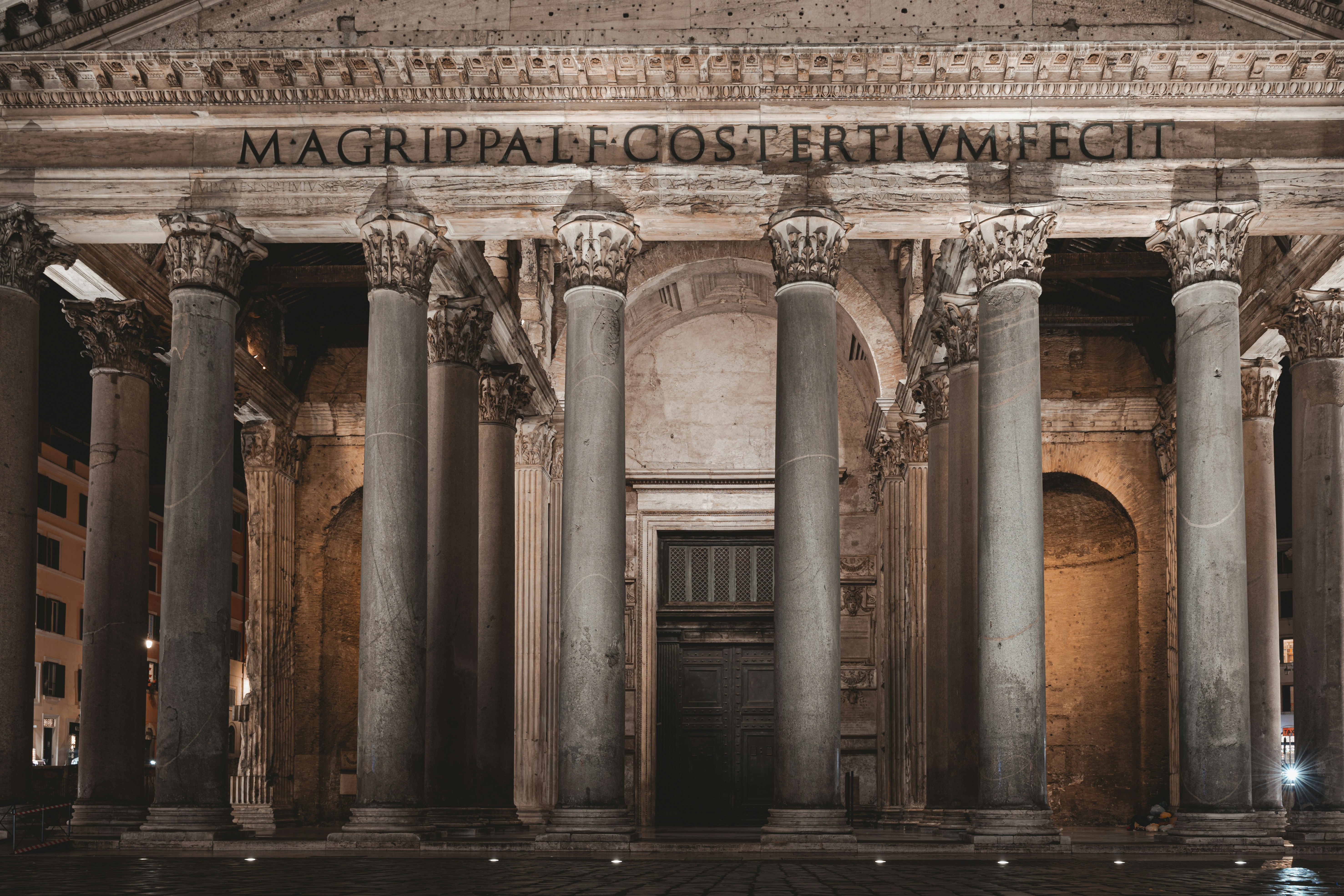 Evening view of the Pantheon in Rome