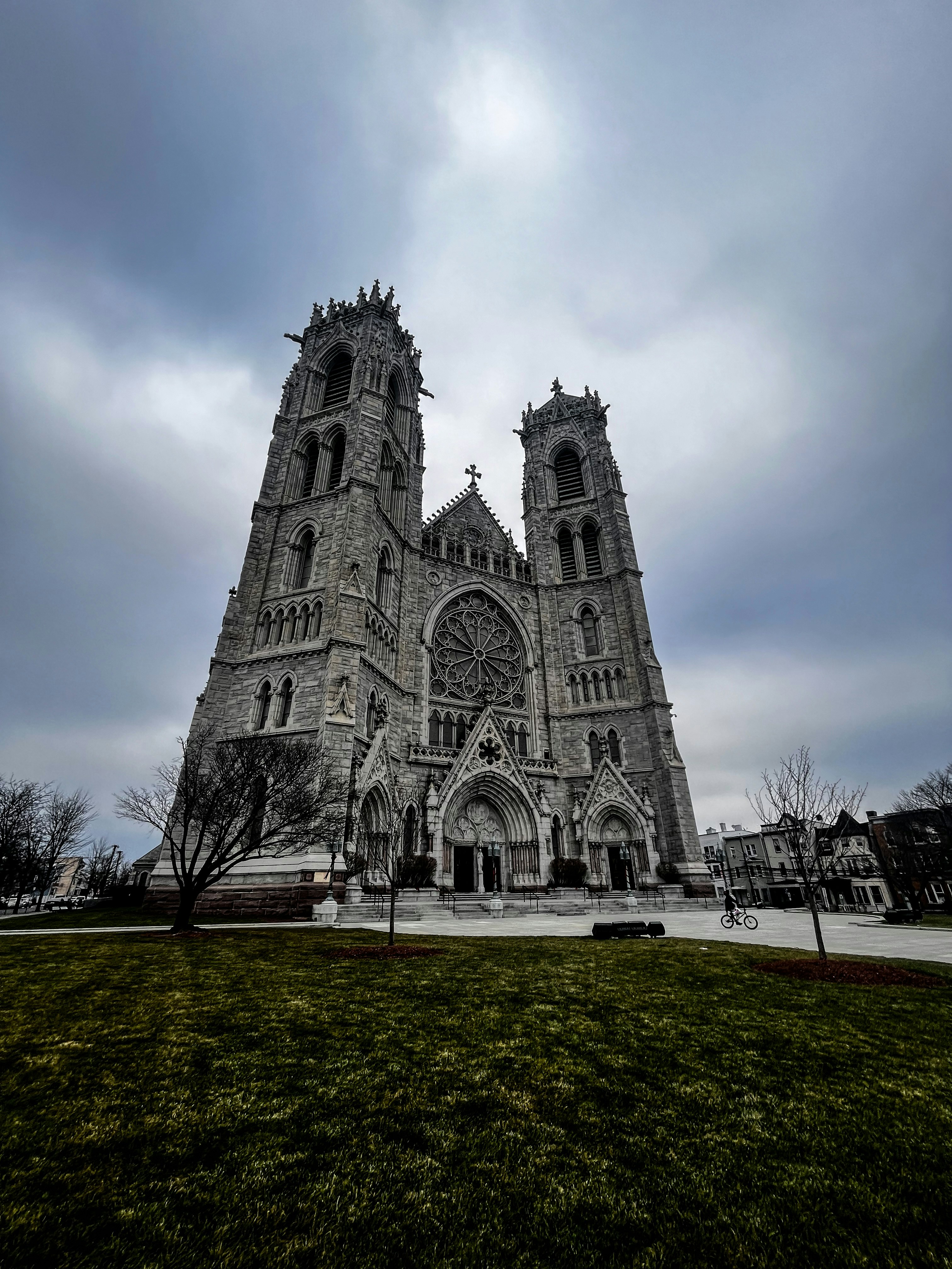 A large cathedral with two towers on a cloudy day photo – Free Building ...