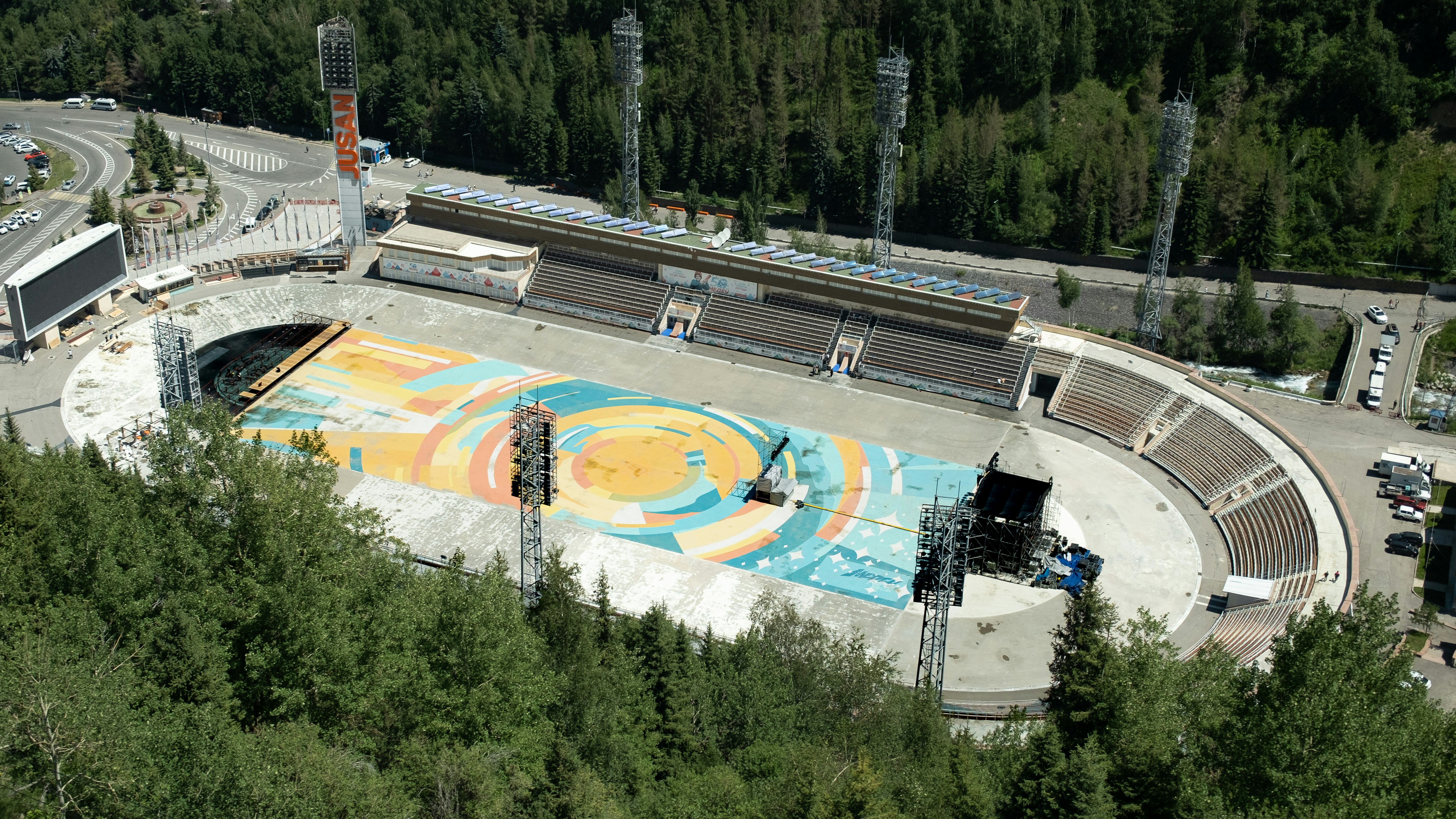 An aerial view of an outdoor concert venue photo – Free Almaty Image on ...