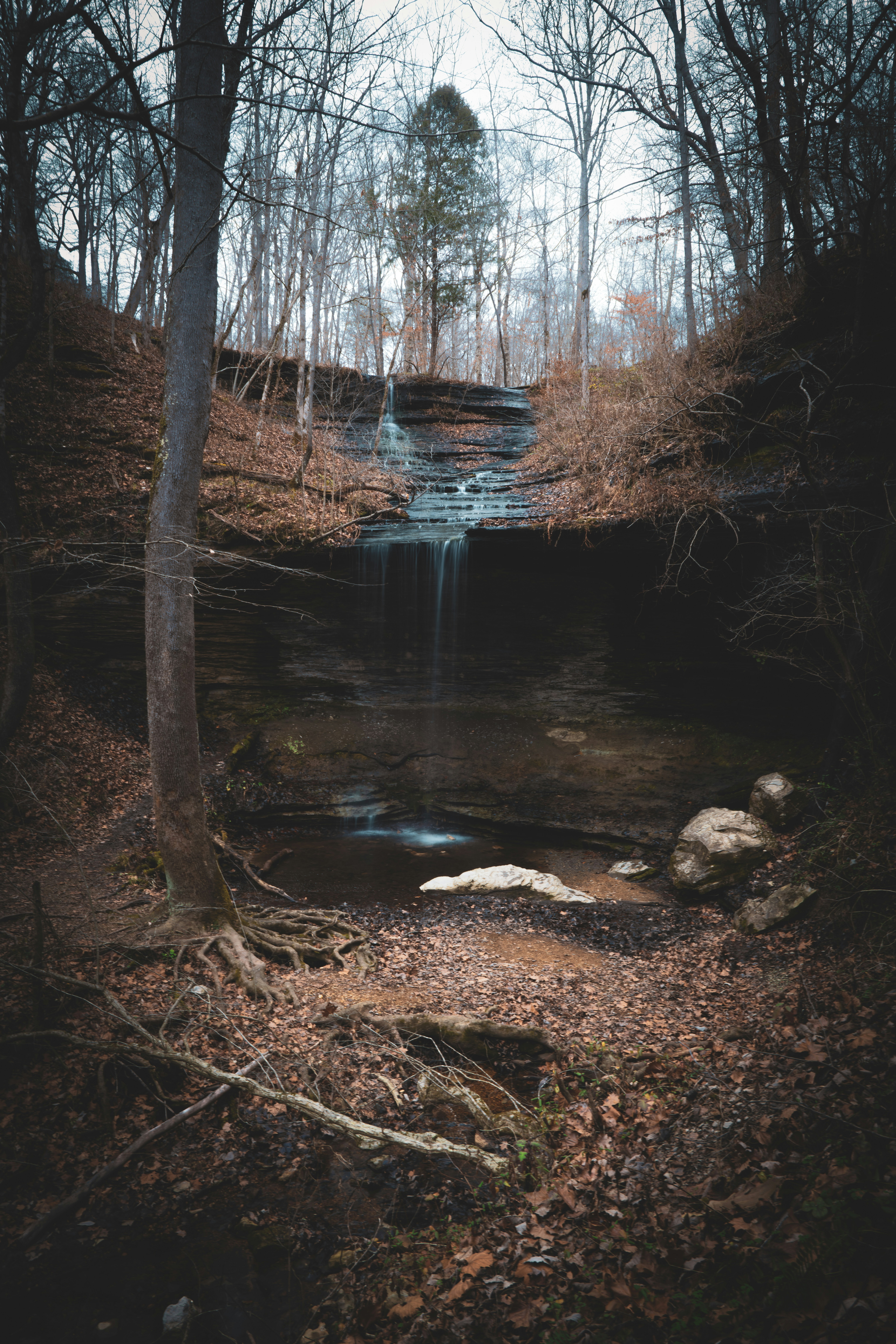 A small waterfall in the middle of a forest photo – Free Natchez trace ...
