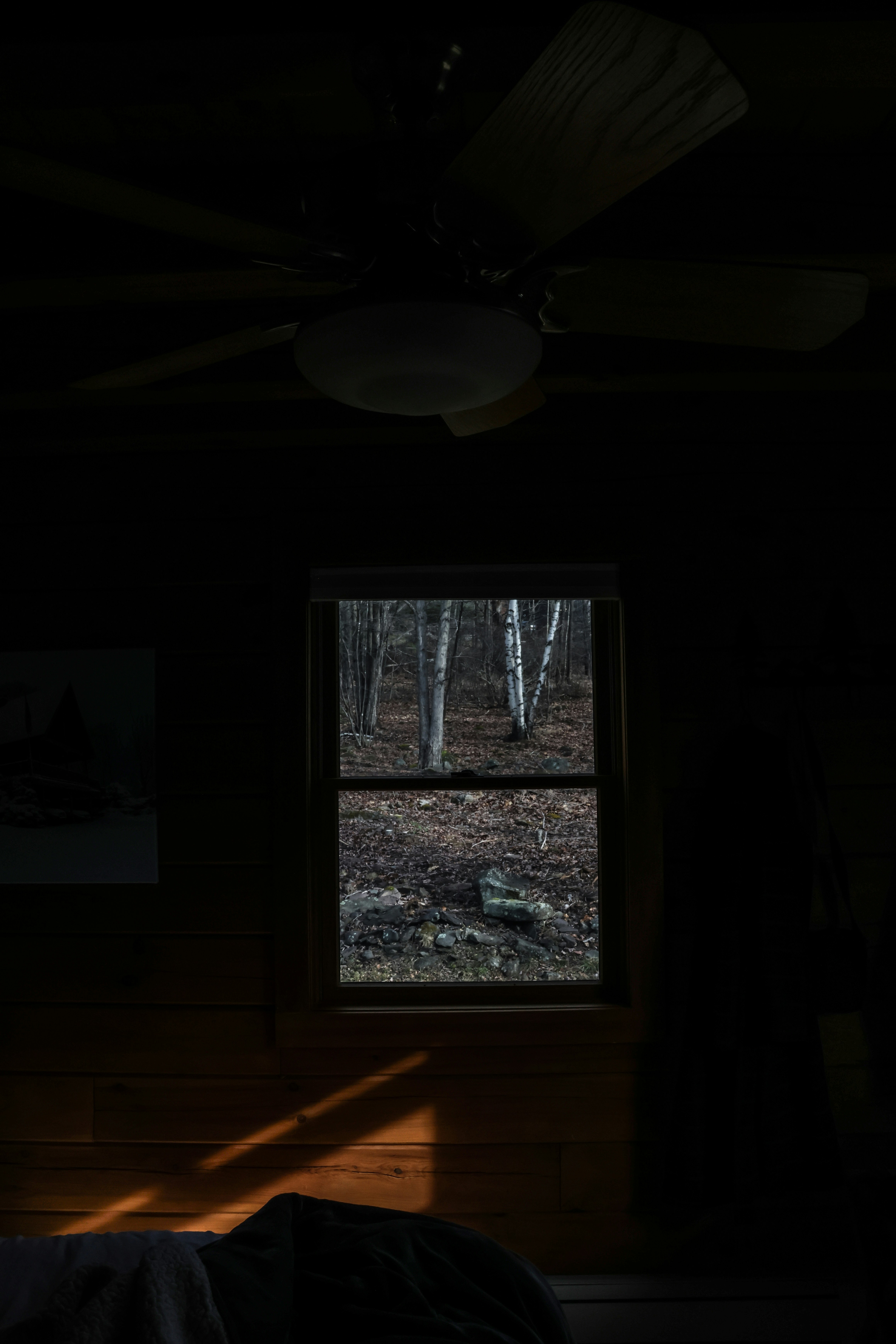 Ray of Harvest Light Through a Cabin Window