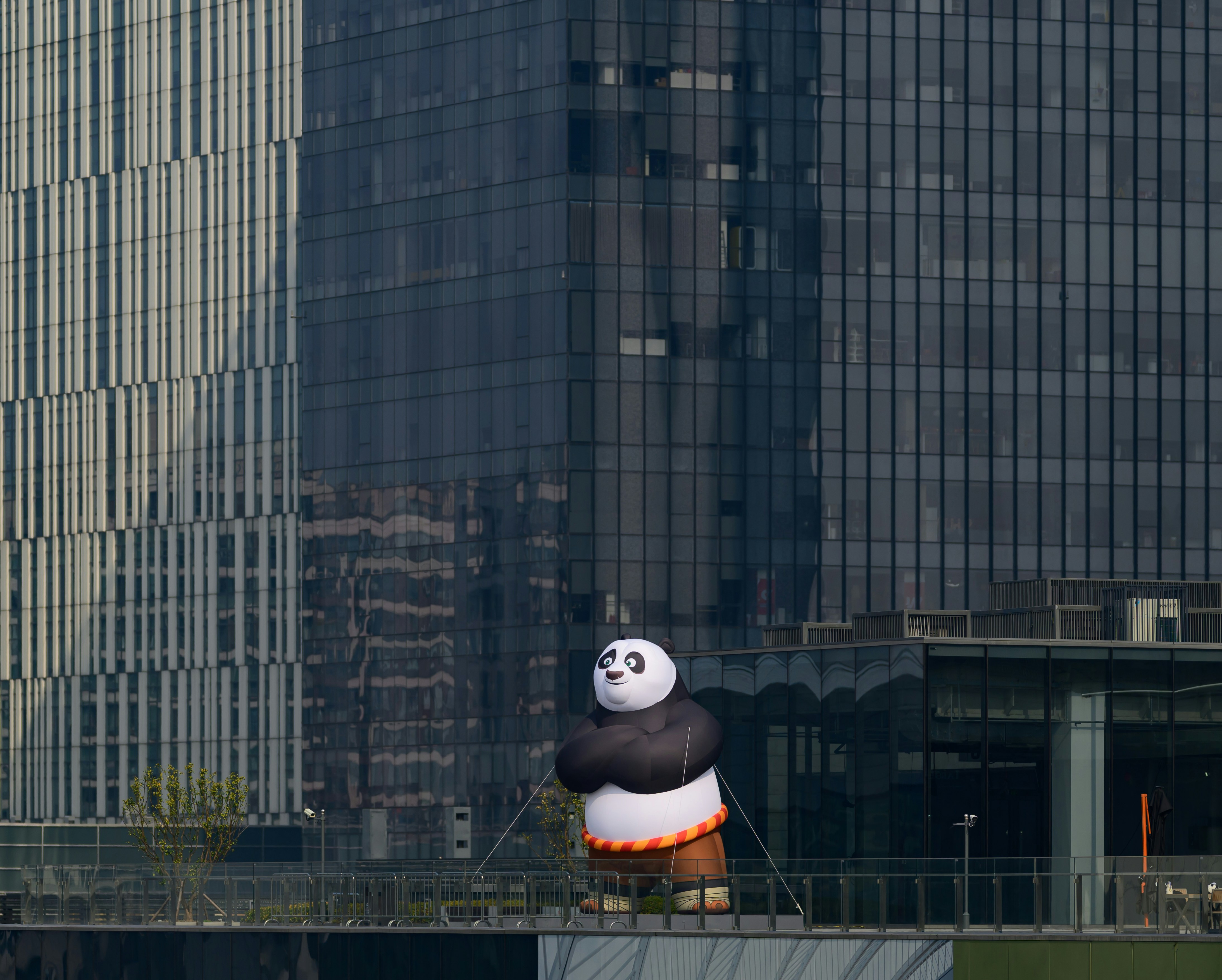 A giant panda balloon floating in the air photo – Free Pudong Image on ...