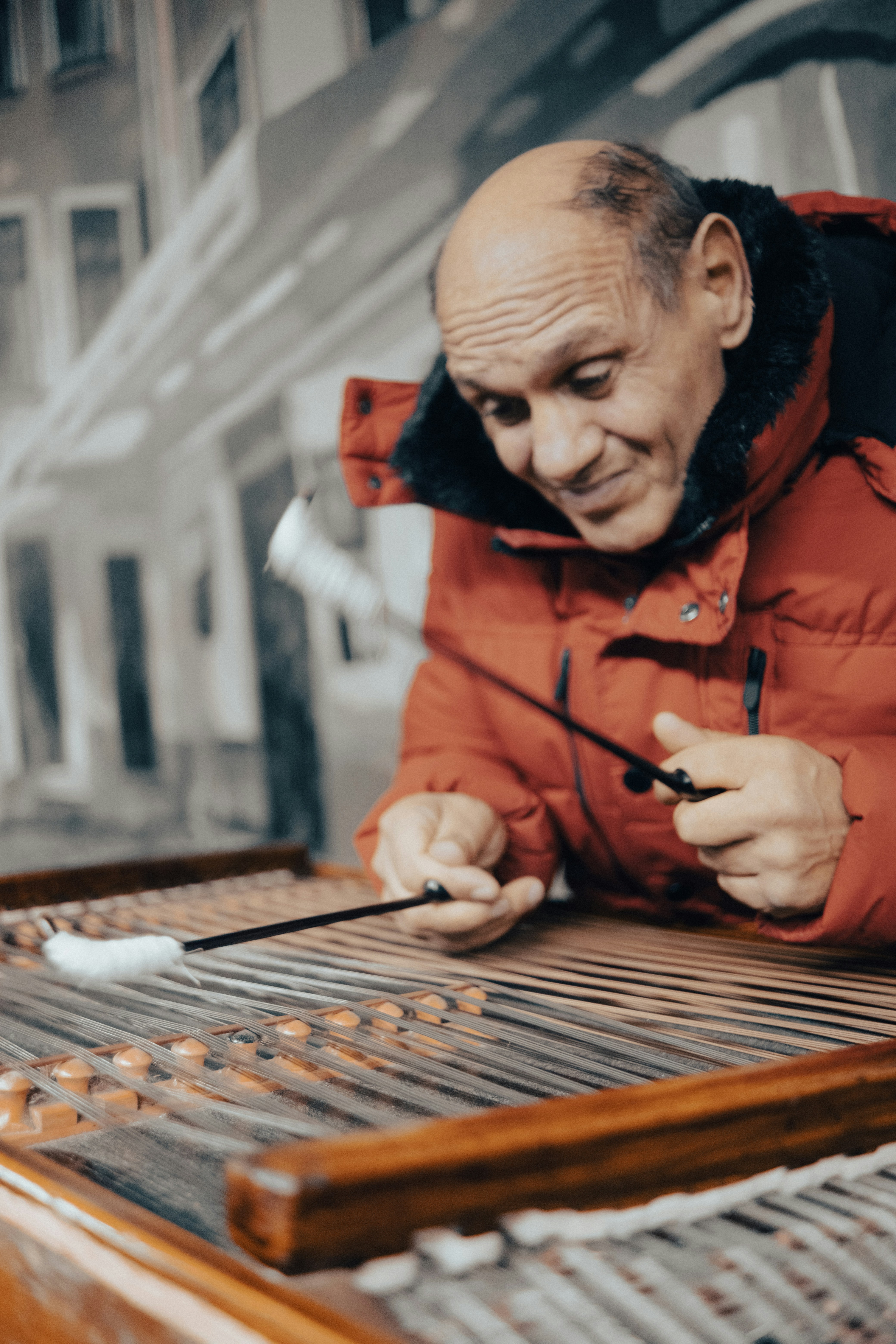 Red-Jacket Serenade on a City Hammered Dulcimer