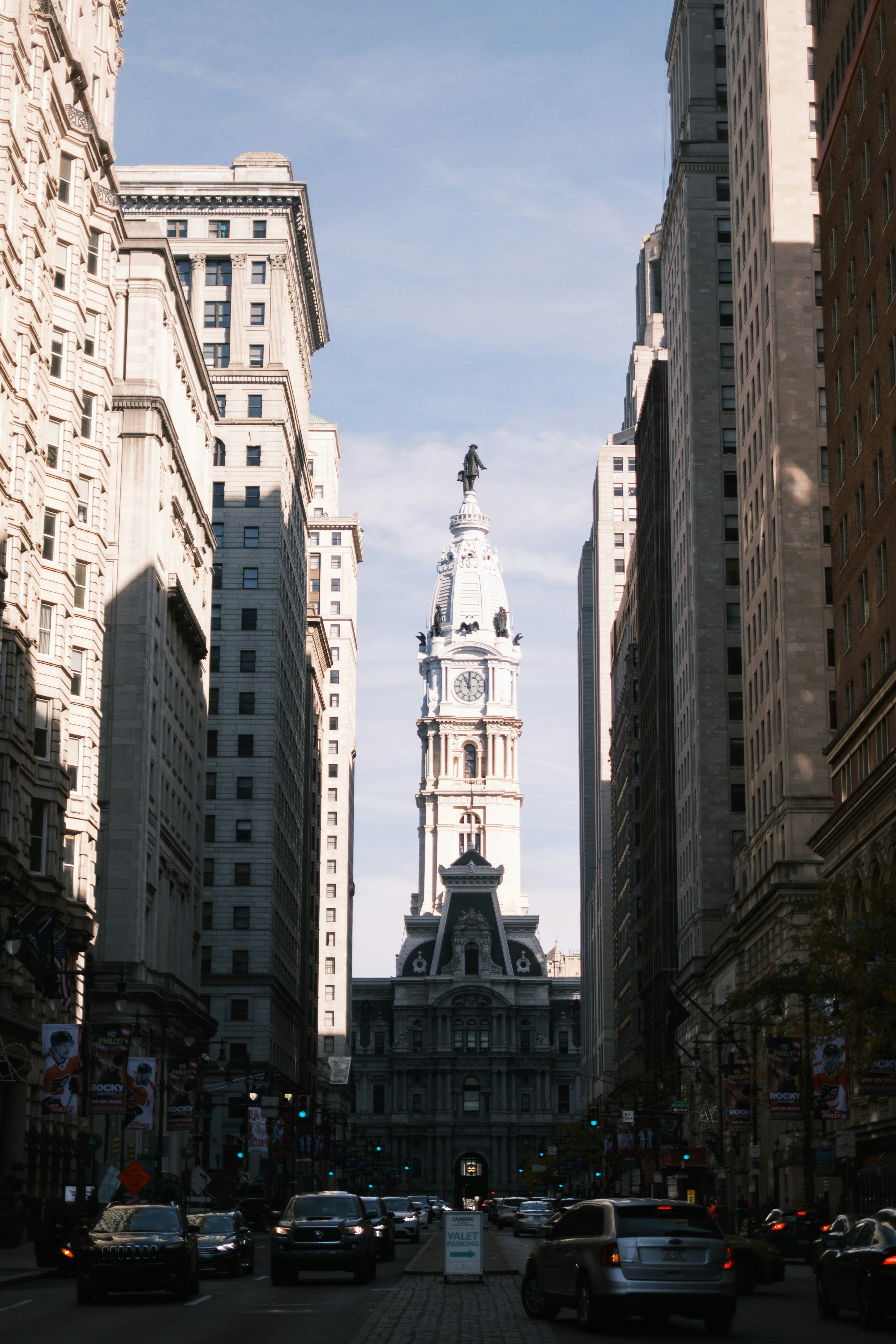 Dominant Spire: Clock Tower Rising Through the Downtown Canyon