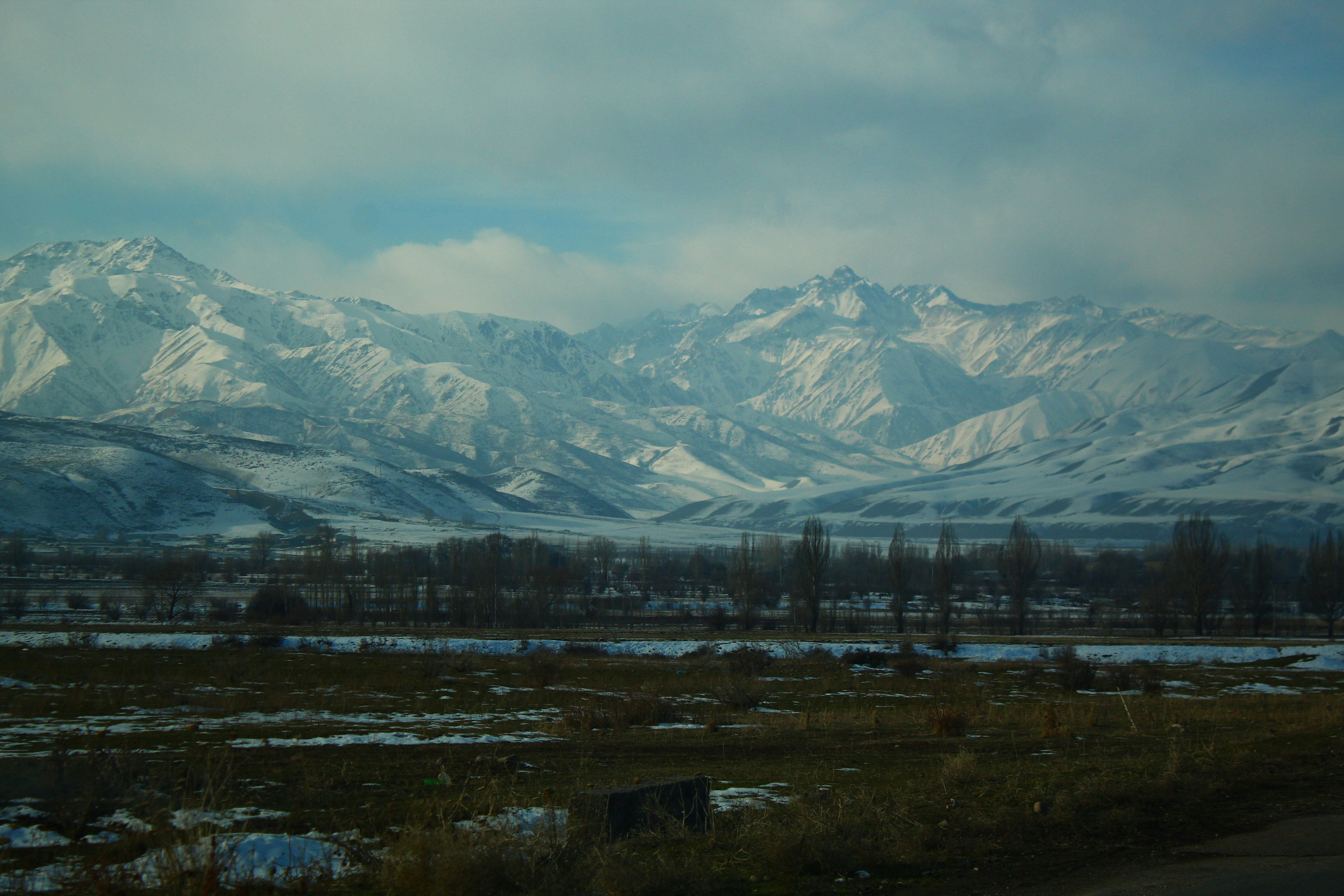 Snowbound Ridge Under a Pale, Wind-Swept Sky