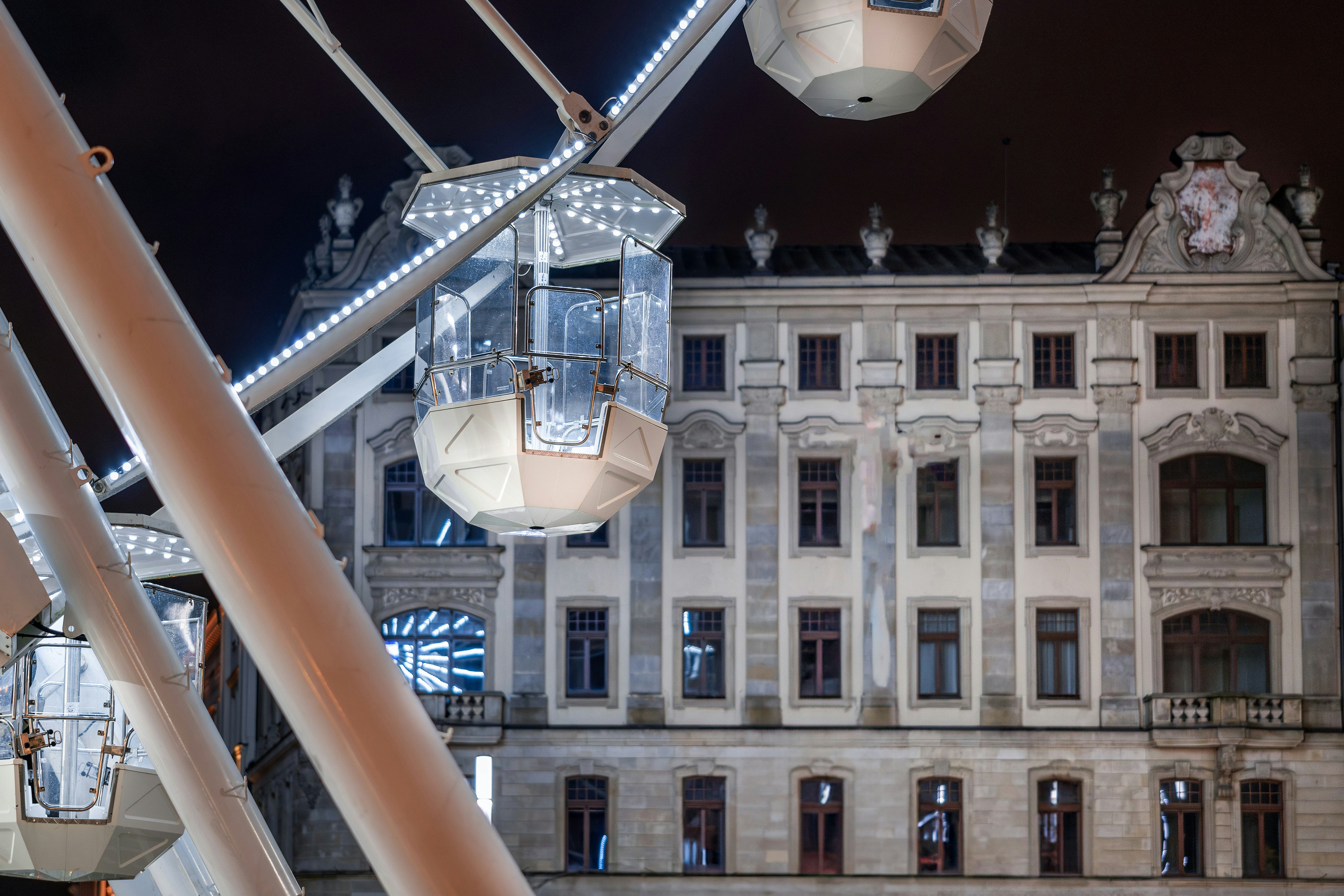 Nightride Over the Historic Facade